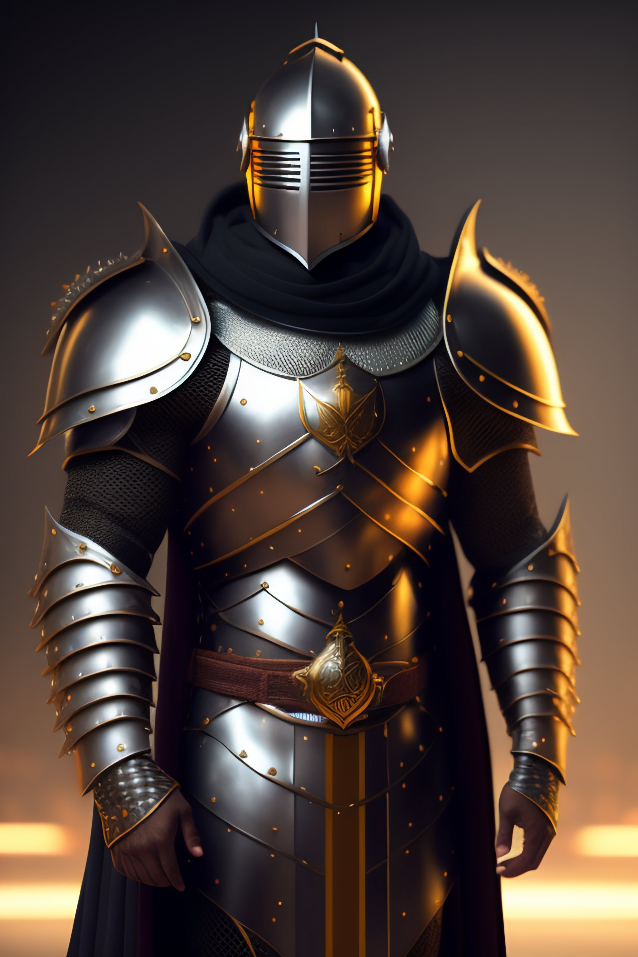 Lexica - Medieval knight with futuristic armor and electronic gadgets