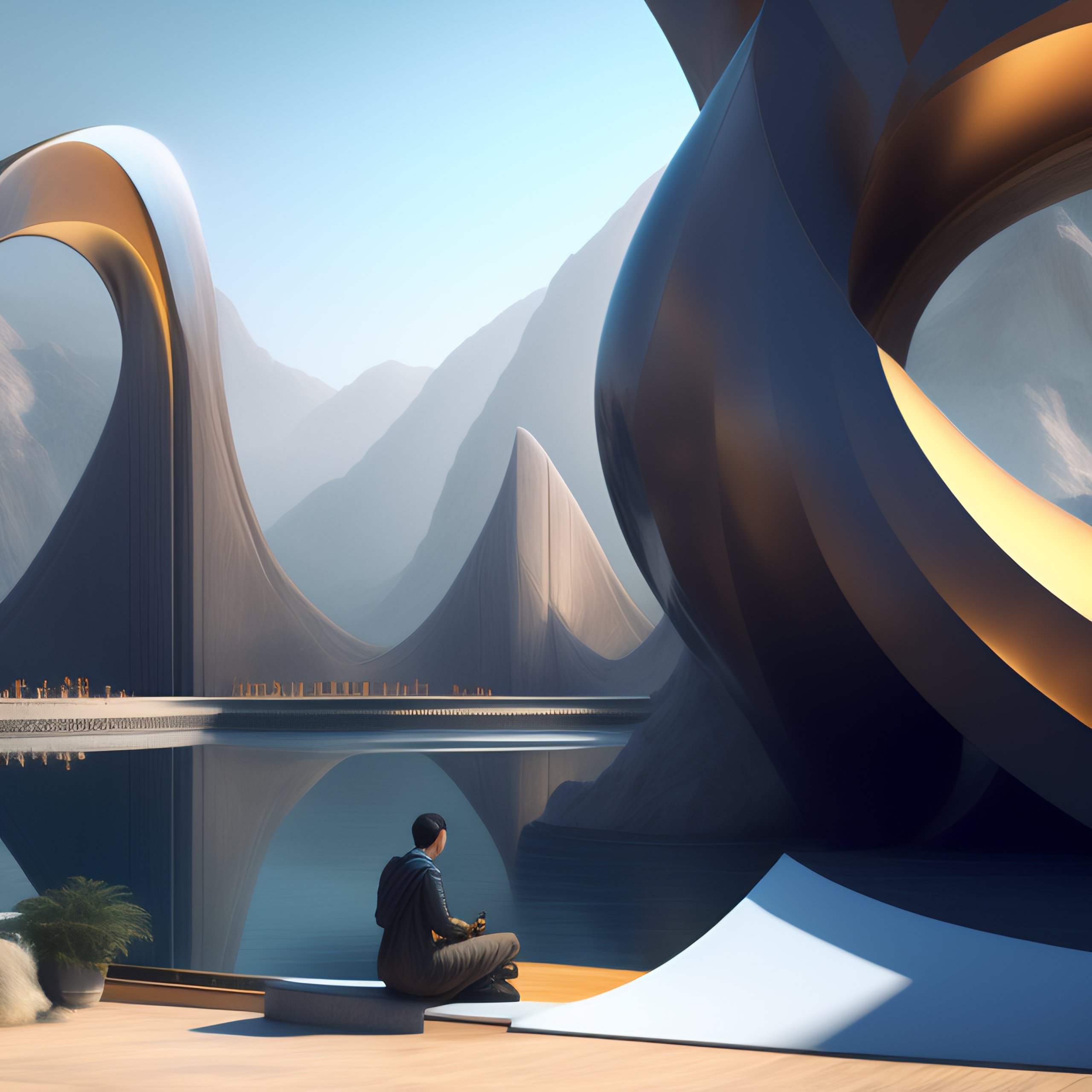 Lexica - Sketch drawing of an of a modern sculptural artist designing ...