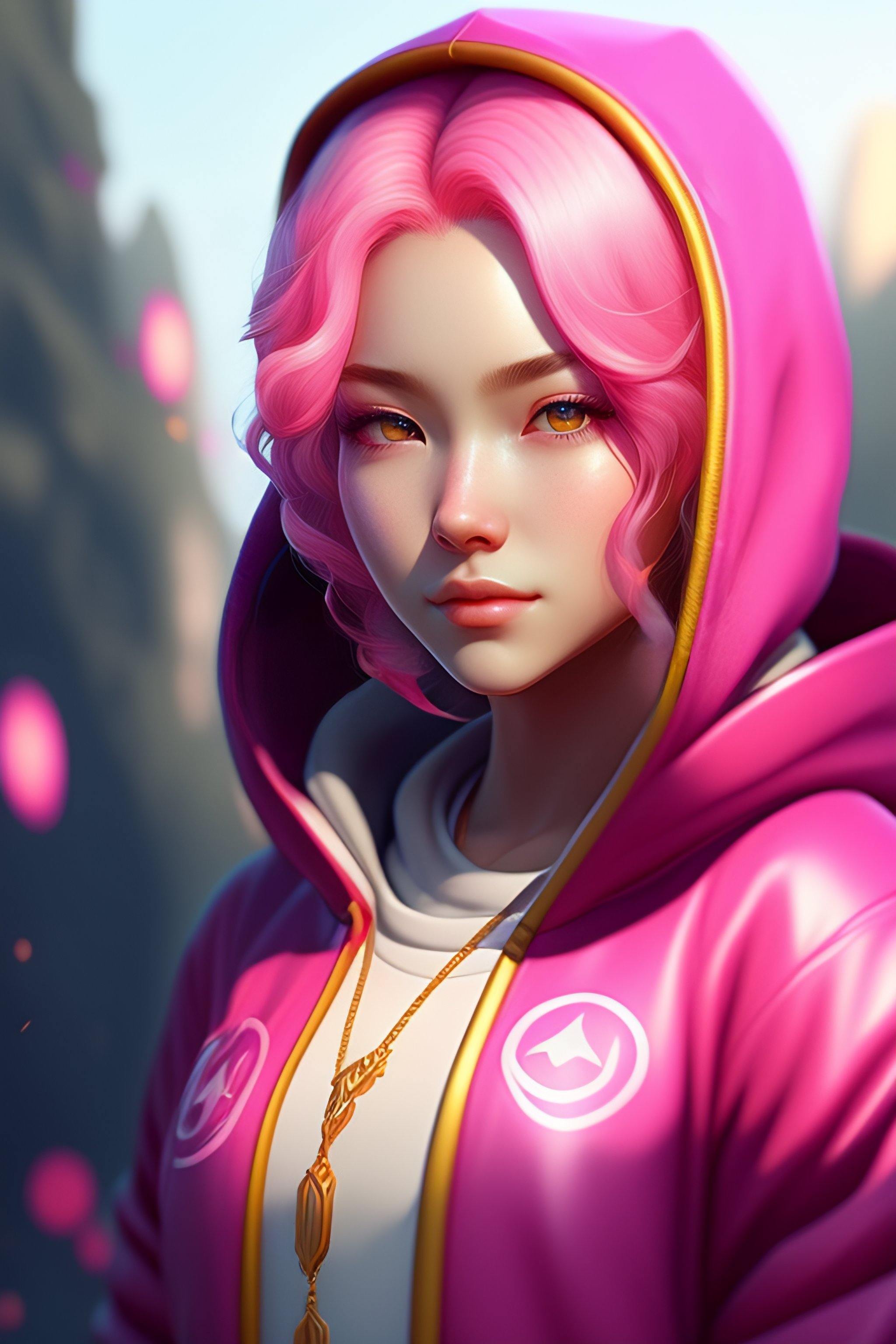 Lexica - A highly detailed illustration of cute smug pink haired pale ...