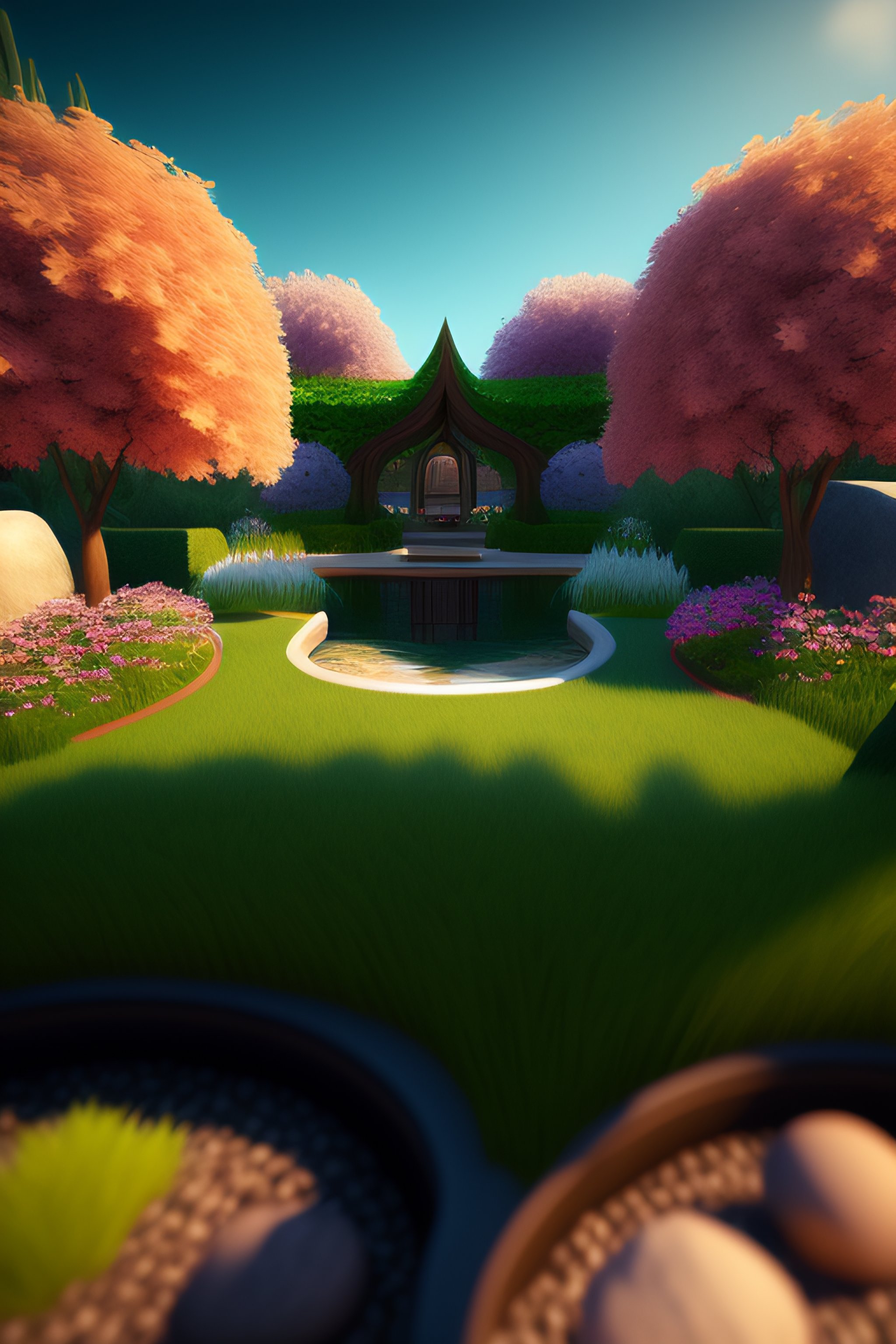 Lexica - Unreal engine rendered 3d garden
