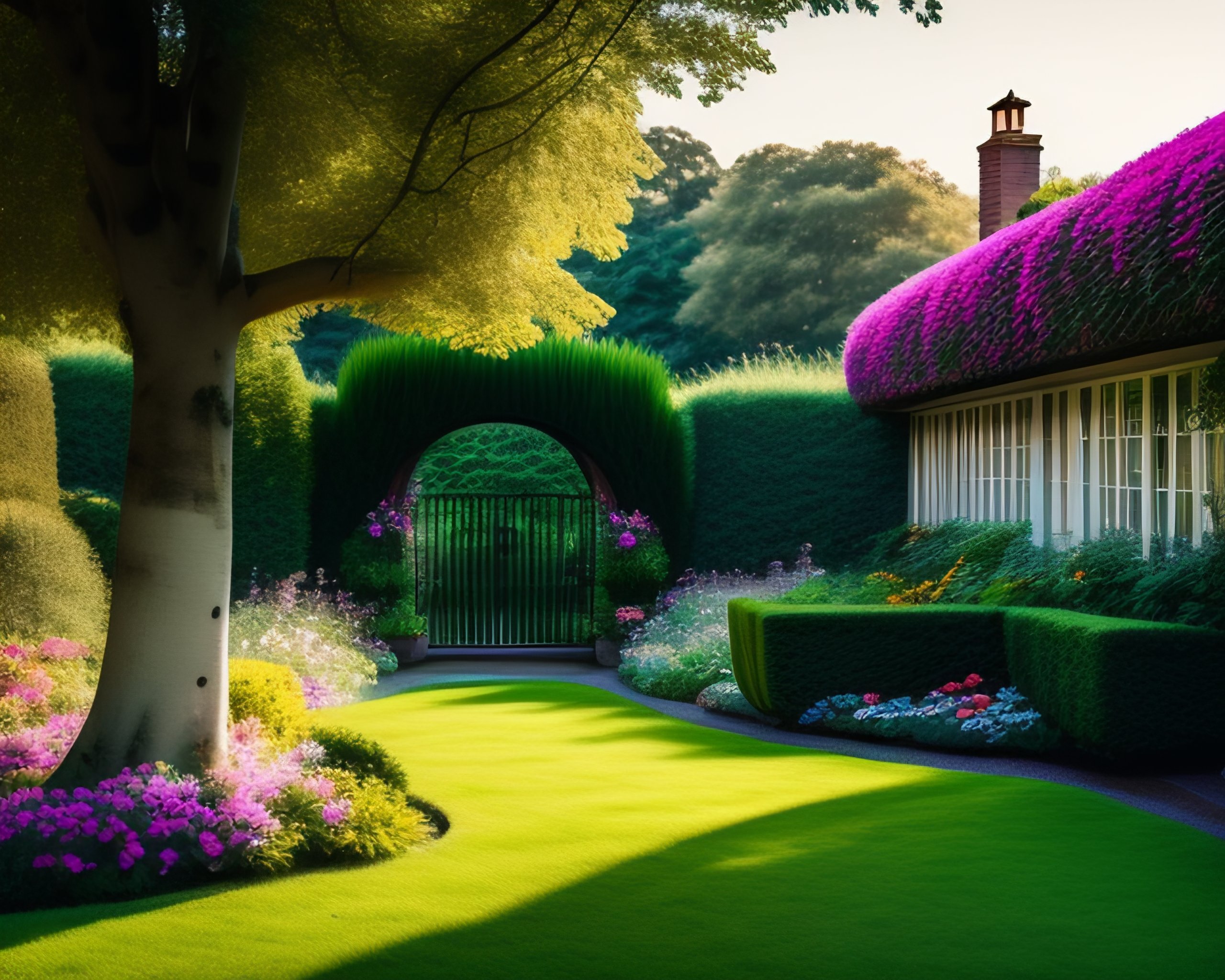 Lexica - A photo of an 80's english garden, strong bokeh