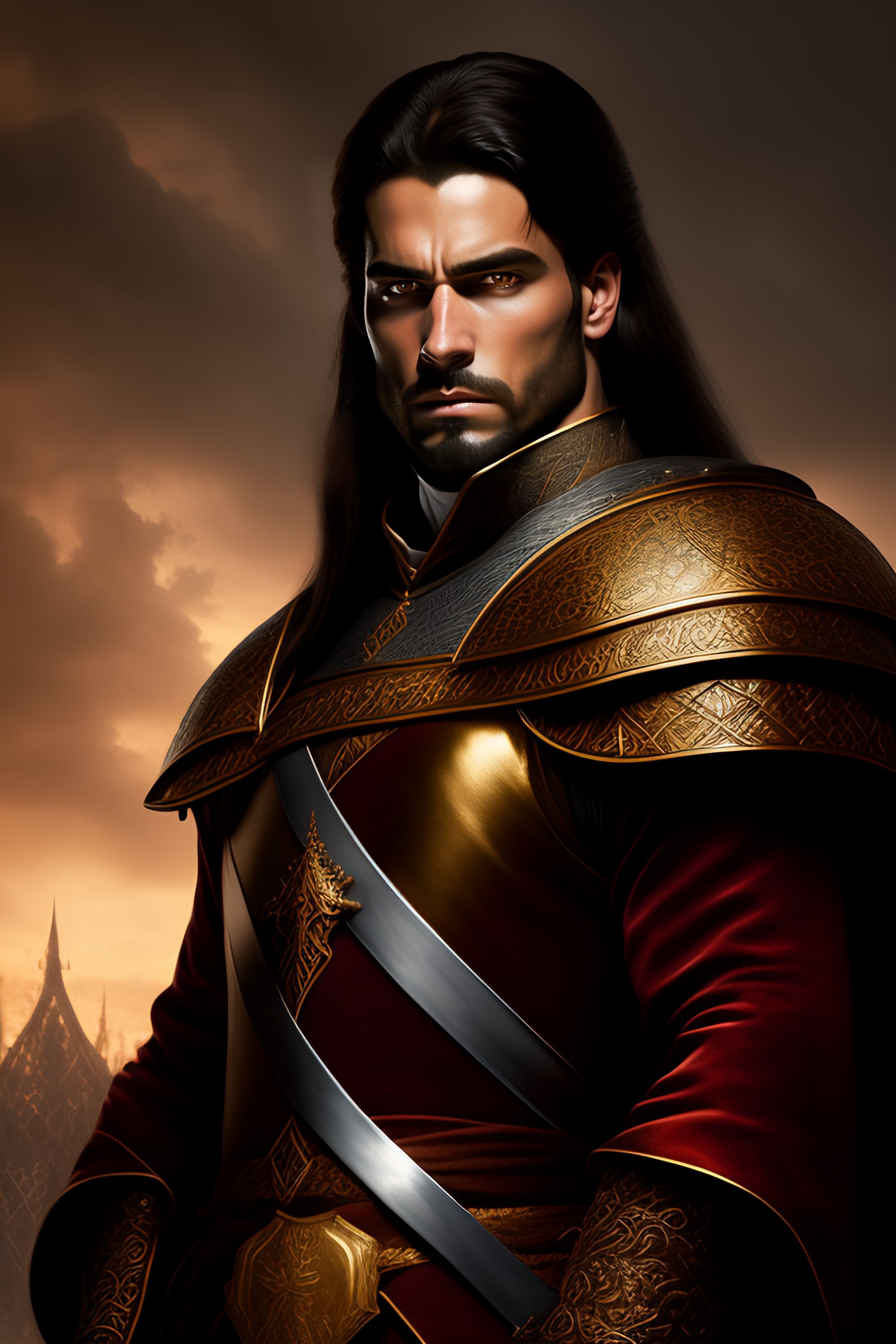 Lexica - Medieval fantasy portrait of a man sharp features, grim, cold ...