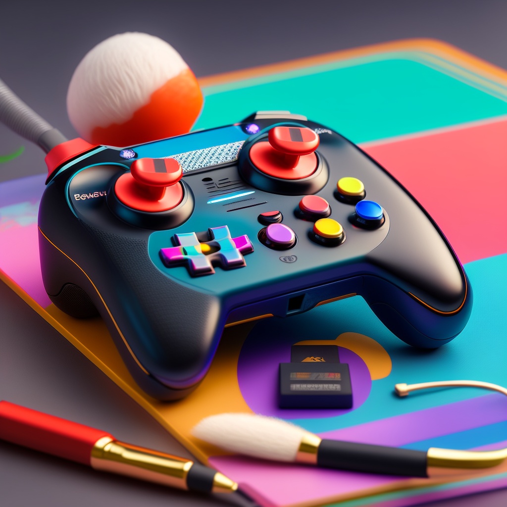 Lexica - Combination of a paintbrush, a gaming controller, and some ...