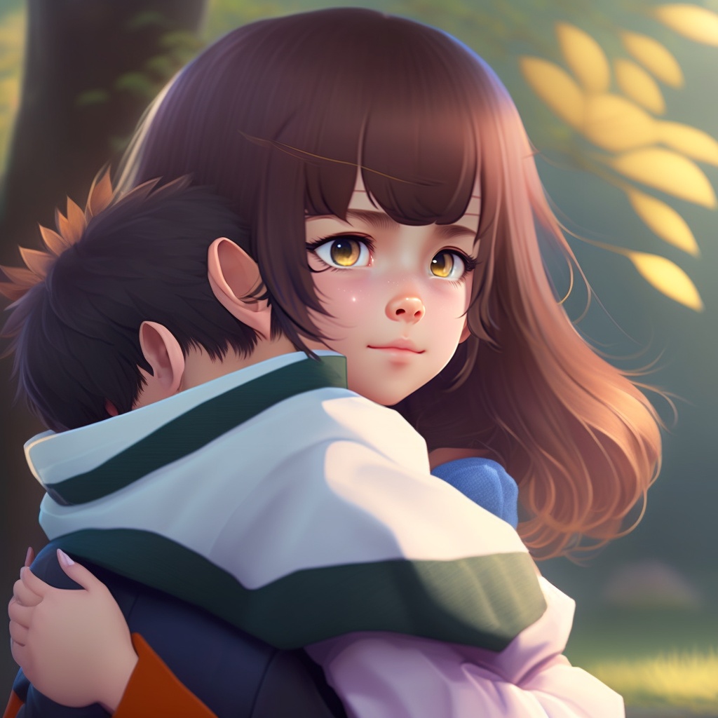 Anime Boy Hugging Crying Girl