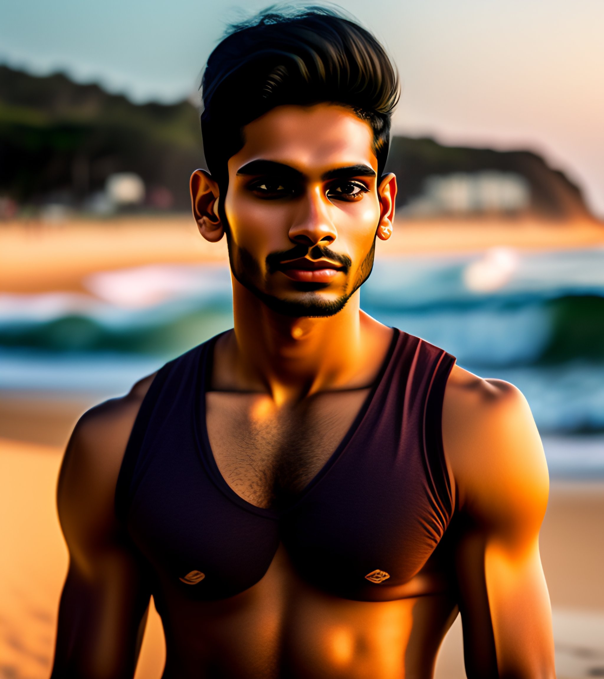 Lexica - Beautiful full-body portrait of a young slim indian man in ...