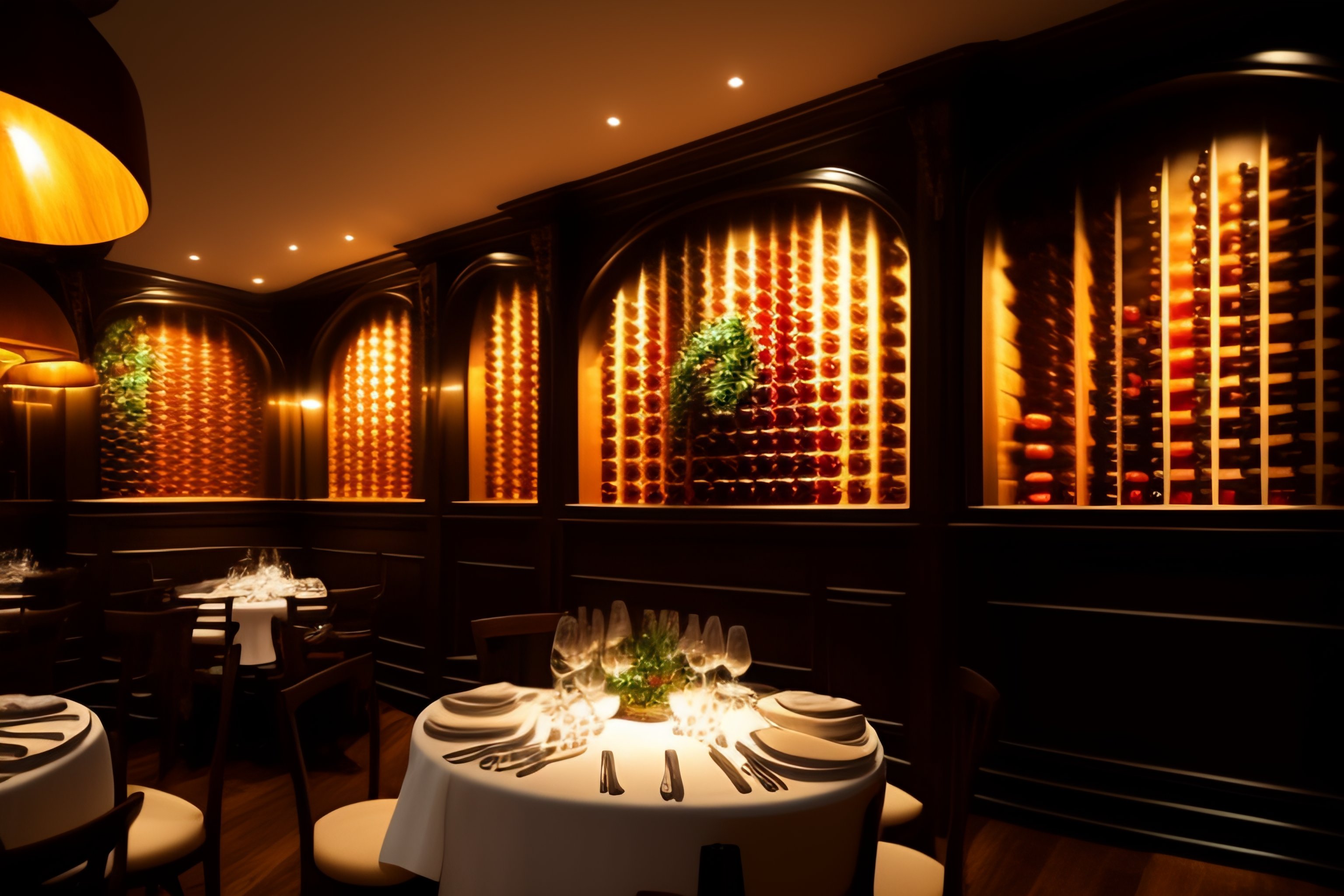 Lexica - Restaurant design::5, wine room, grape wine wall plants::4 ...