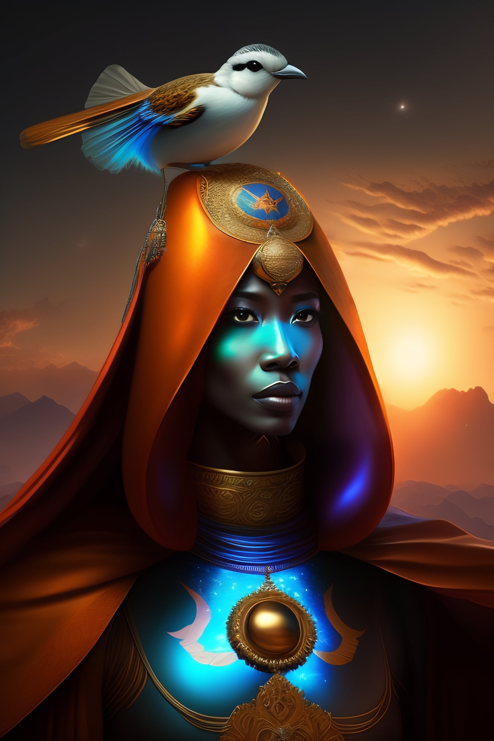 Lexica - A bird priest made of flesh and bone in space