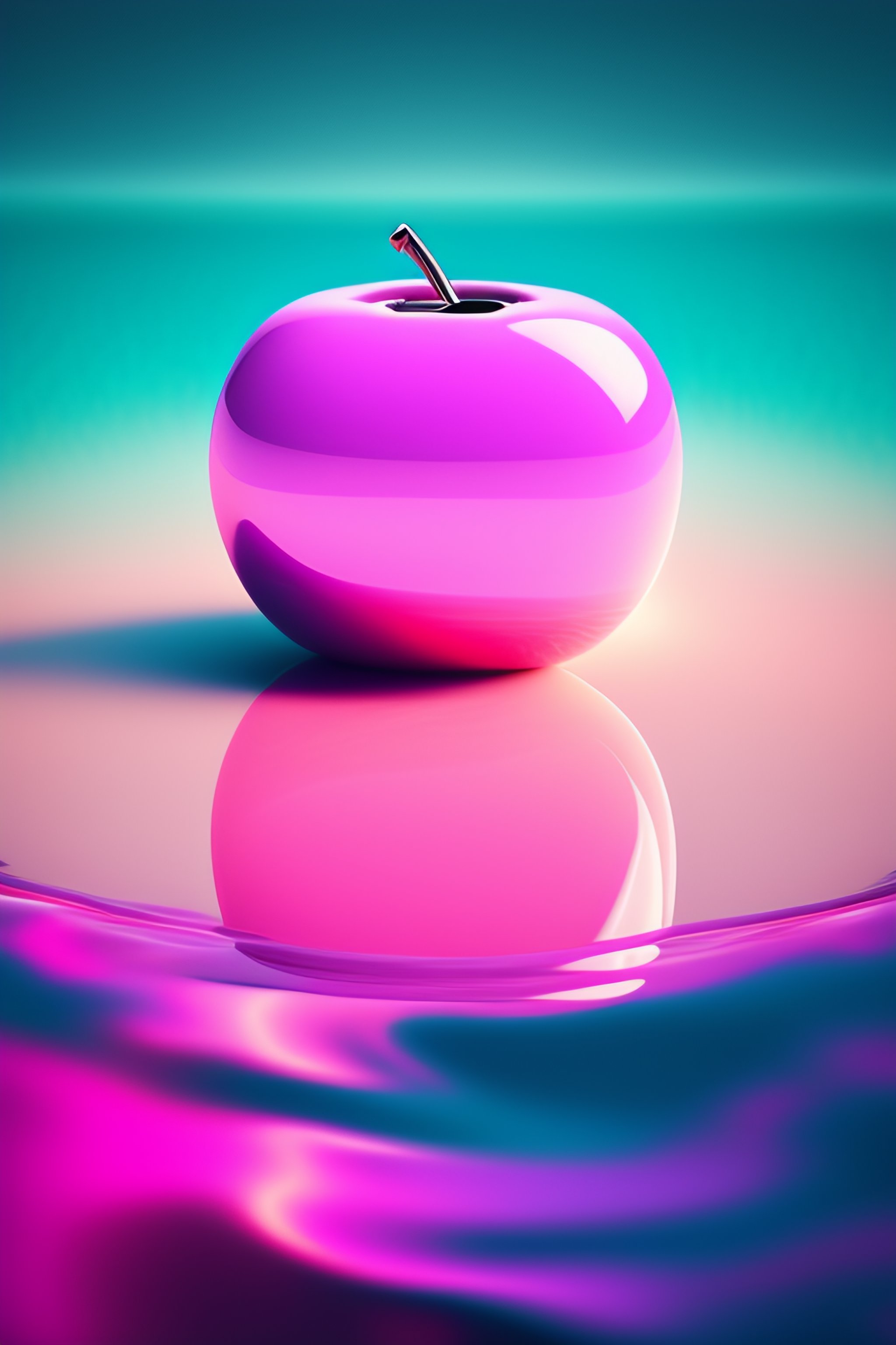 Lexica - Pink iphone floating on top of a pool