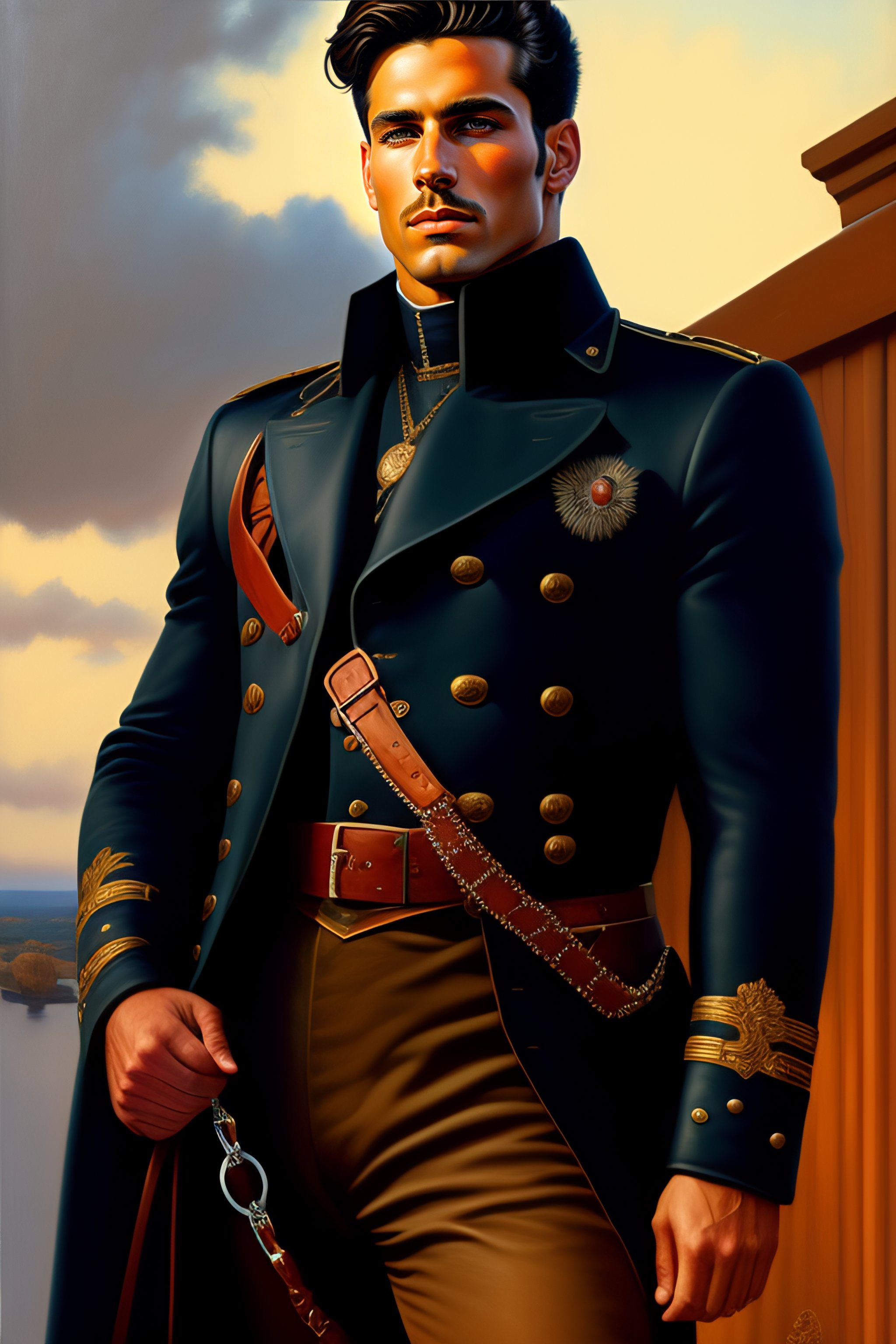 Lexica - A highly detailed color oil portrait painting of a handsome ...