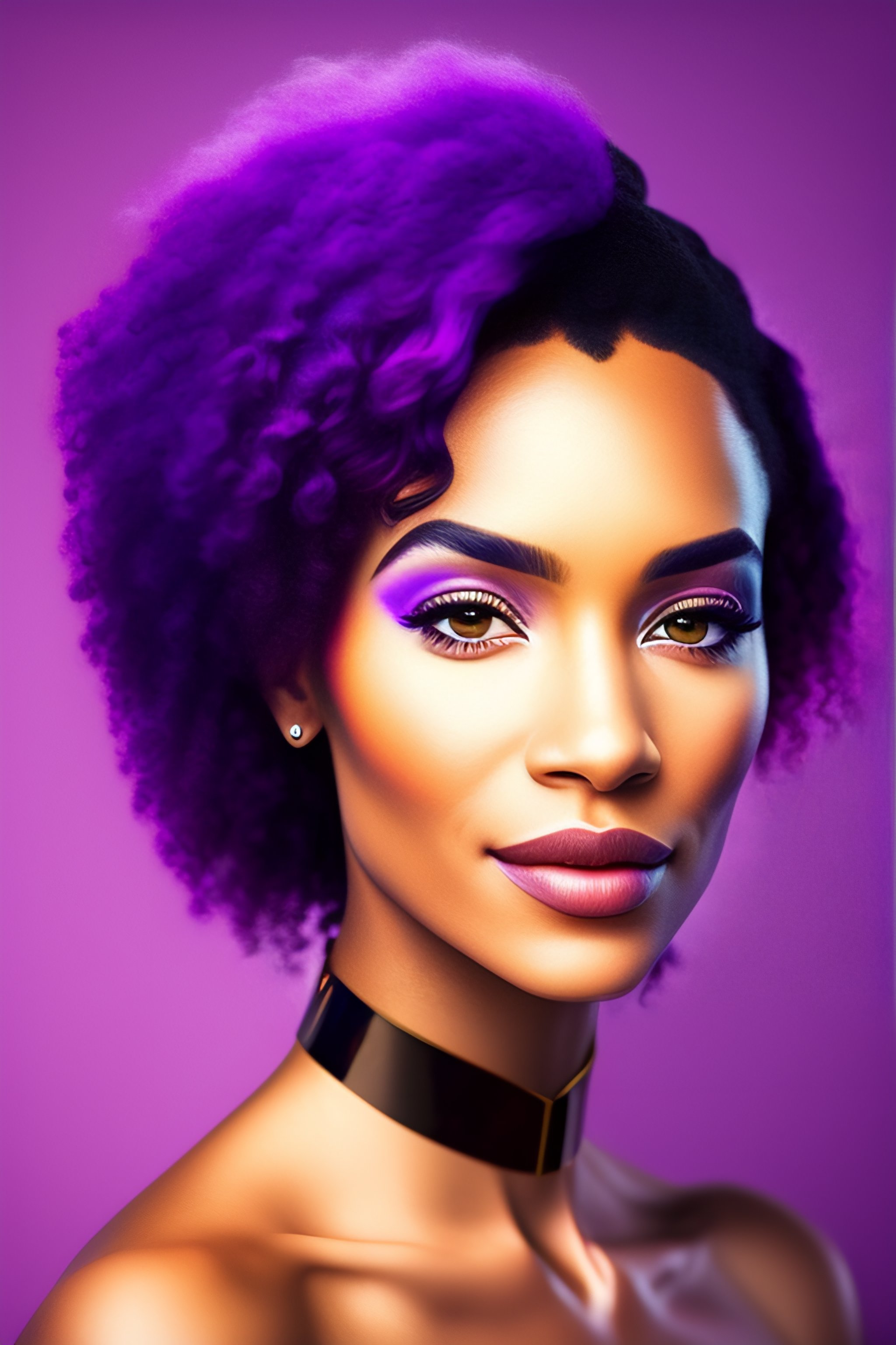 Lexica - Woman avatar for chatbot , style realistic, background purple ...