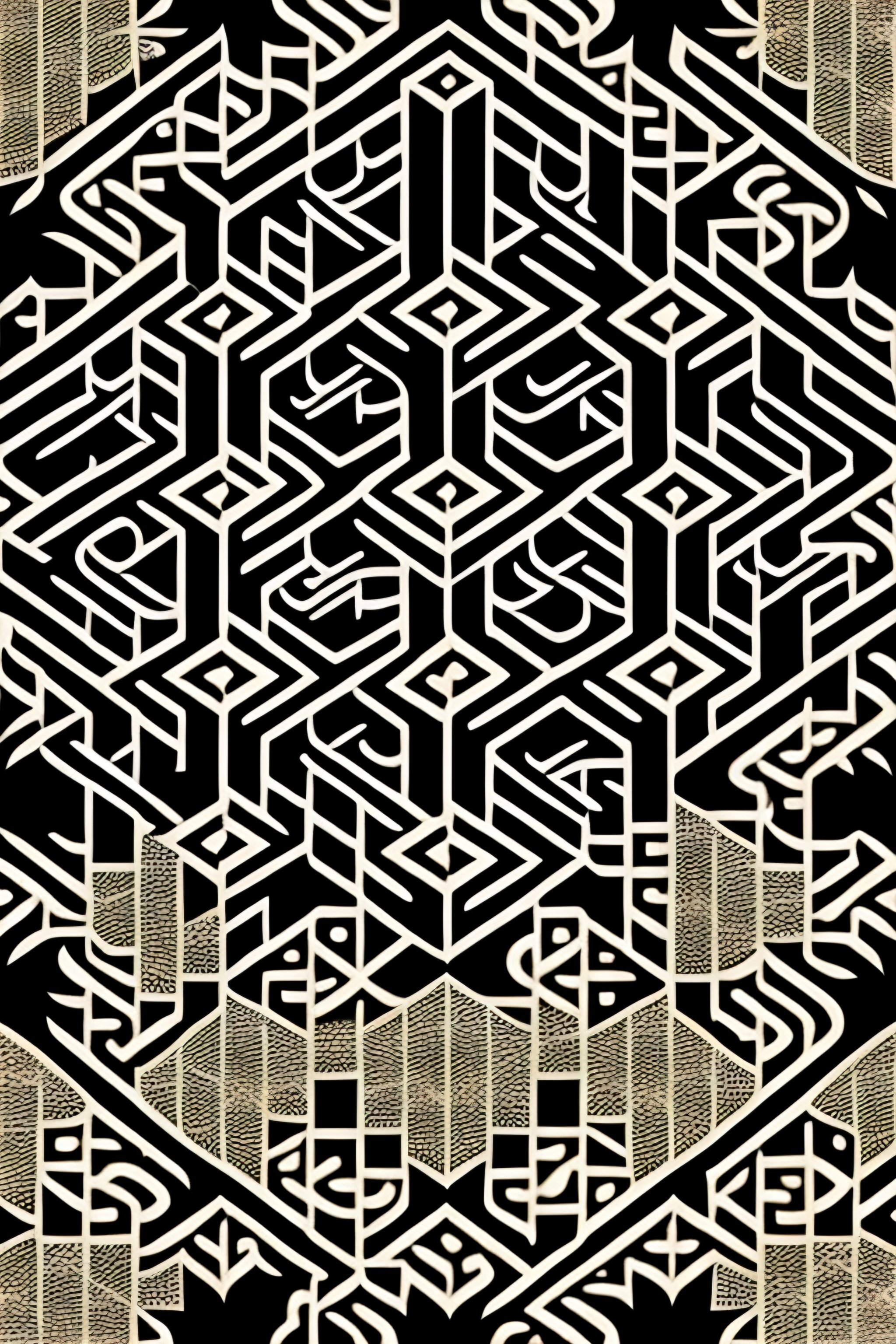 Lexica - Arabic style pattern, geometry, black and white