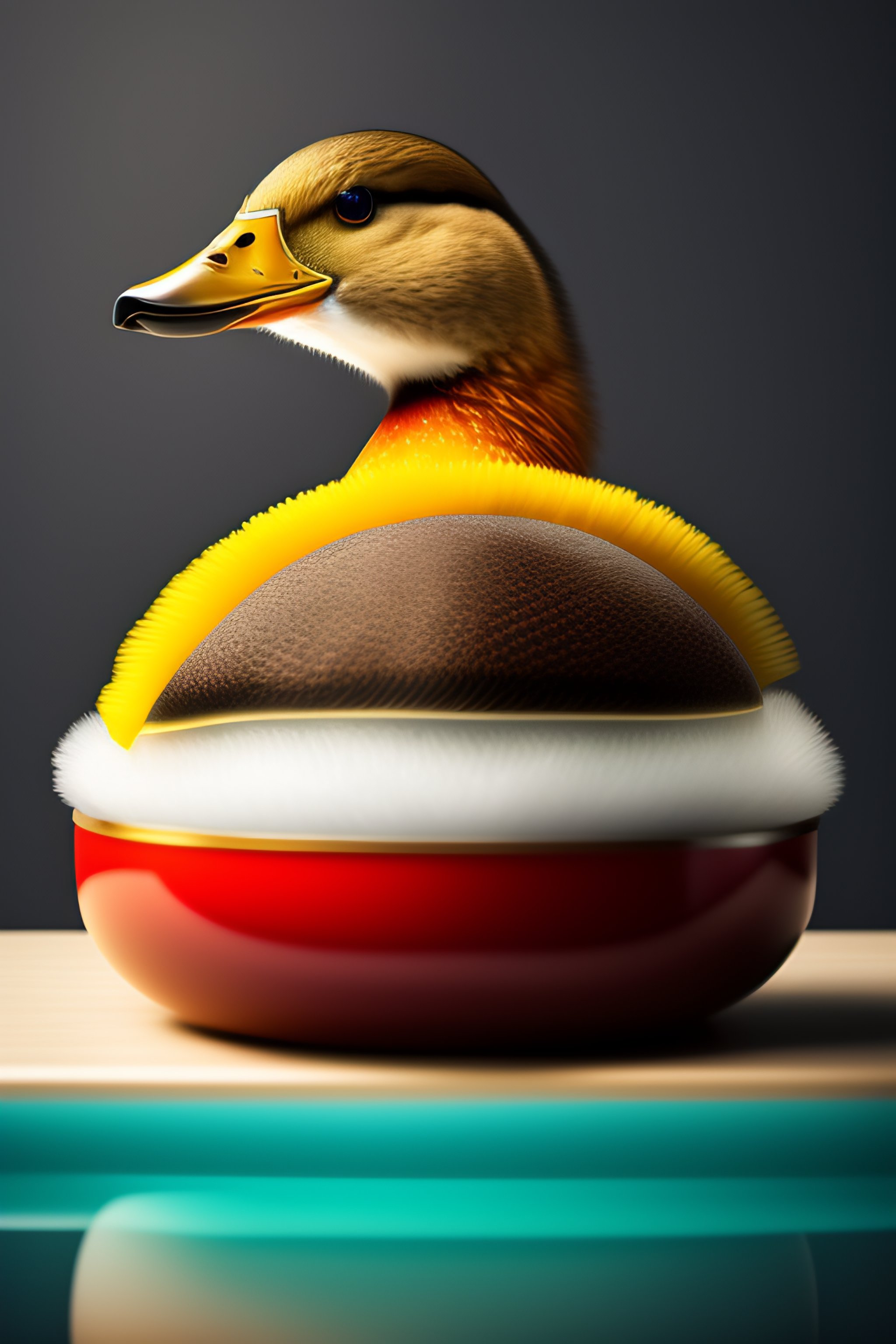 Lexica - Television shaped like a duck made out of feathers tv duck ...