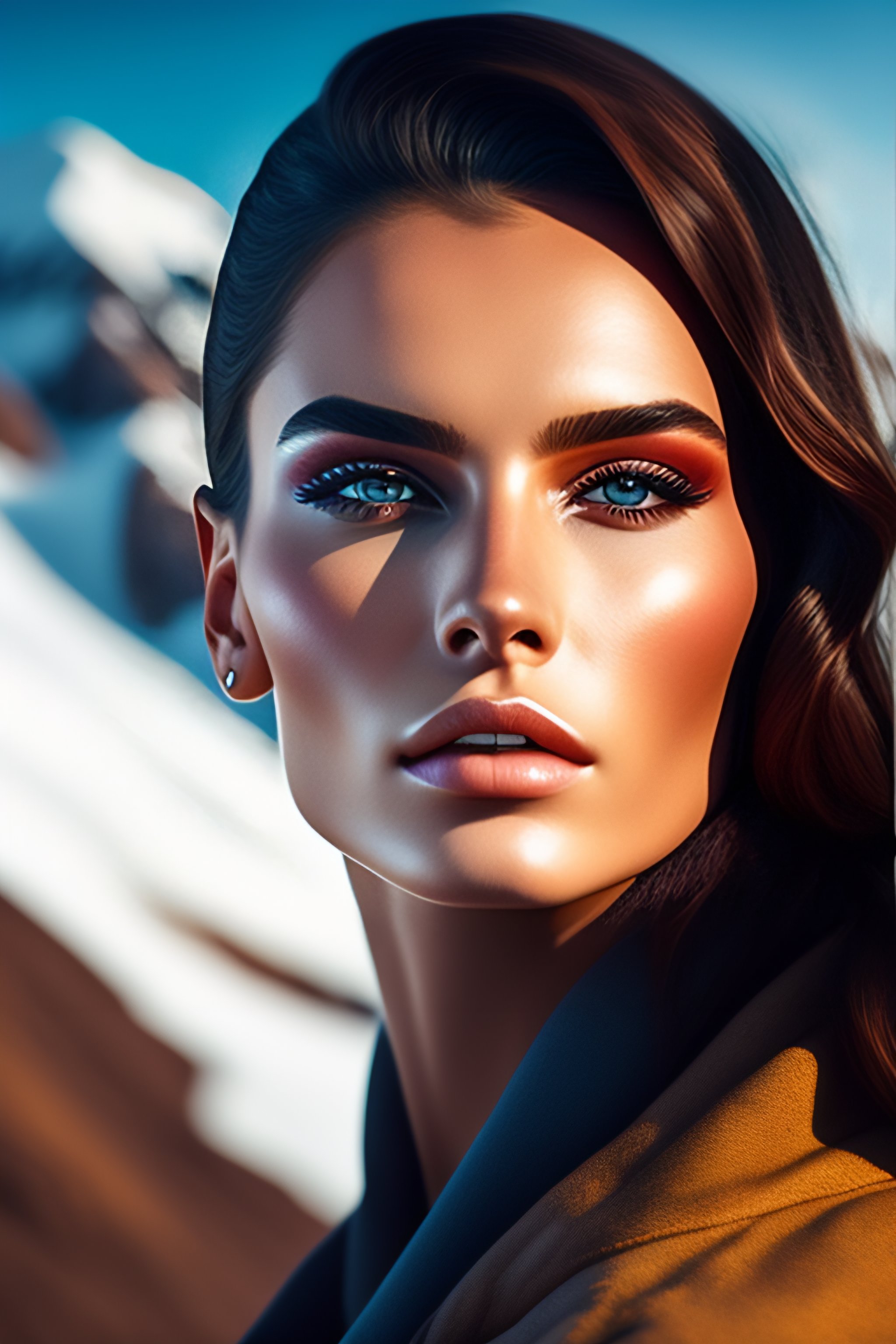 Lexica - Realistic Photo of Beautiful romanian model's face with heavy ...