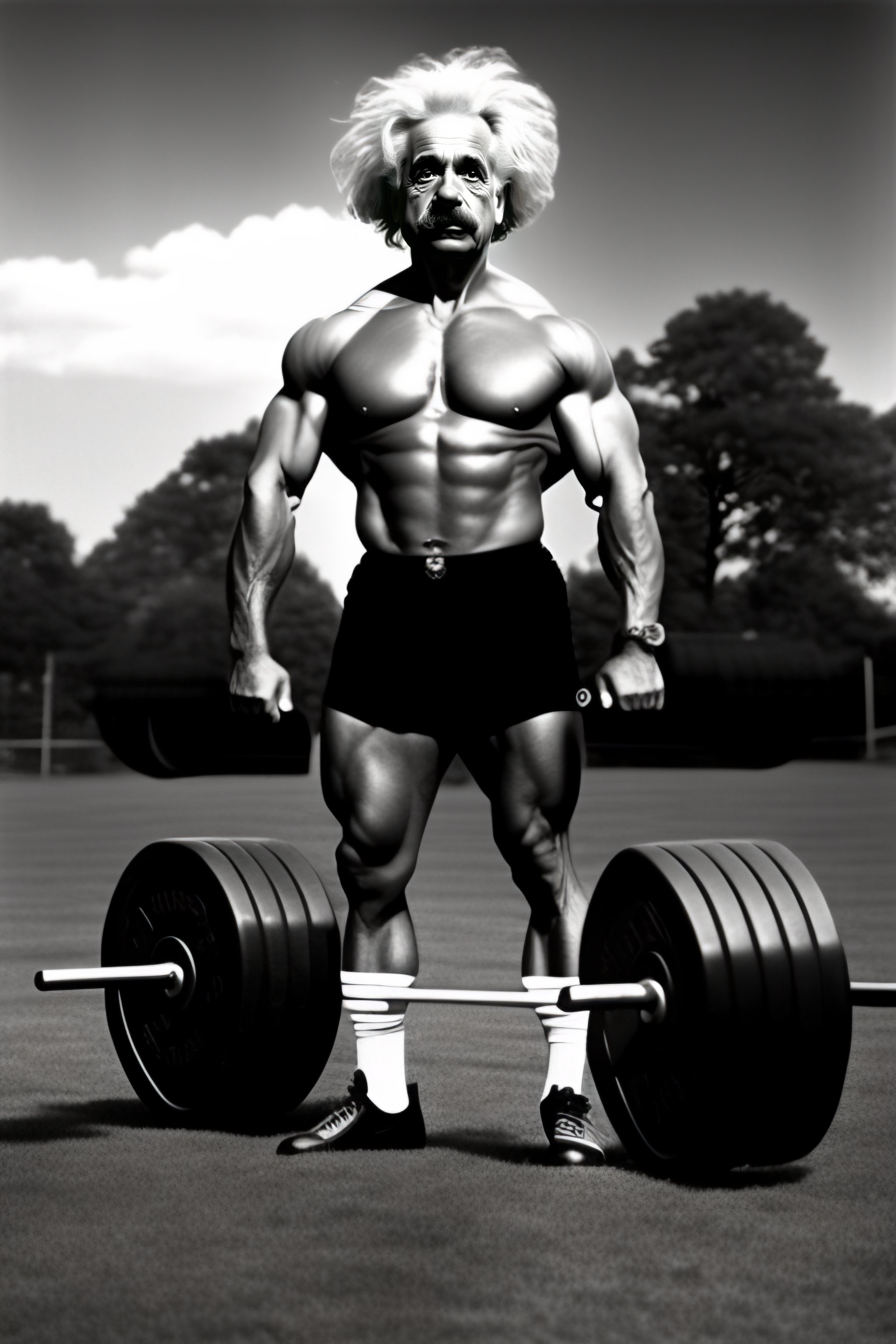 Lexica - Albert Einstein weightlifting