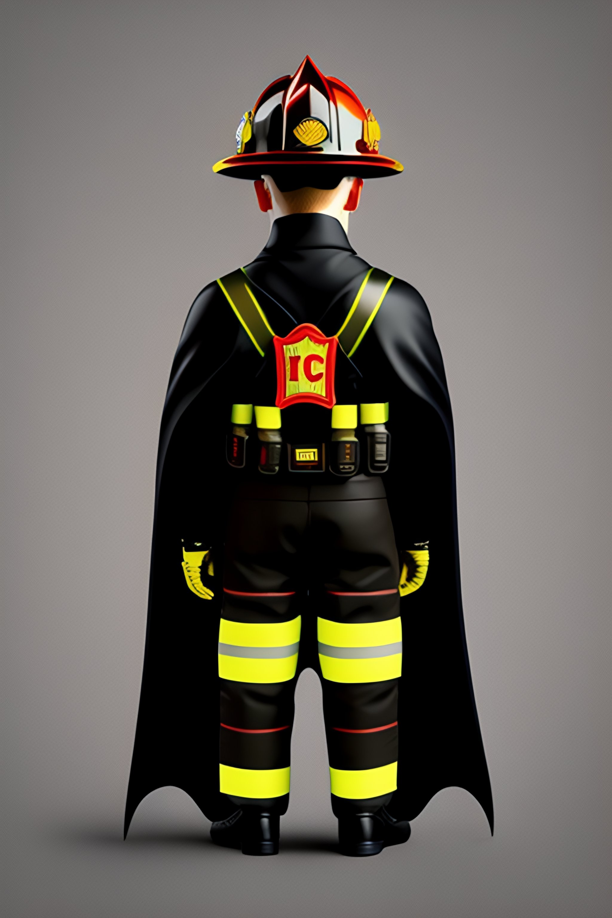 Lexica - Create a firefighter in turn out gear that looks like batman