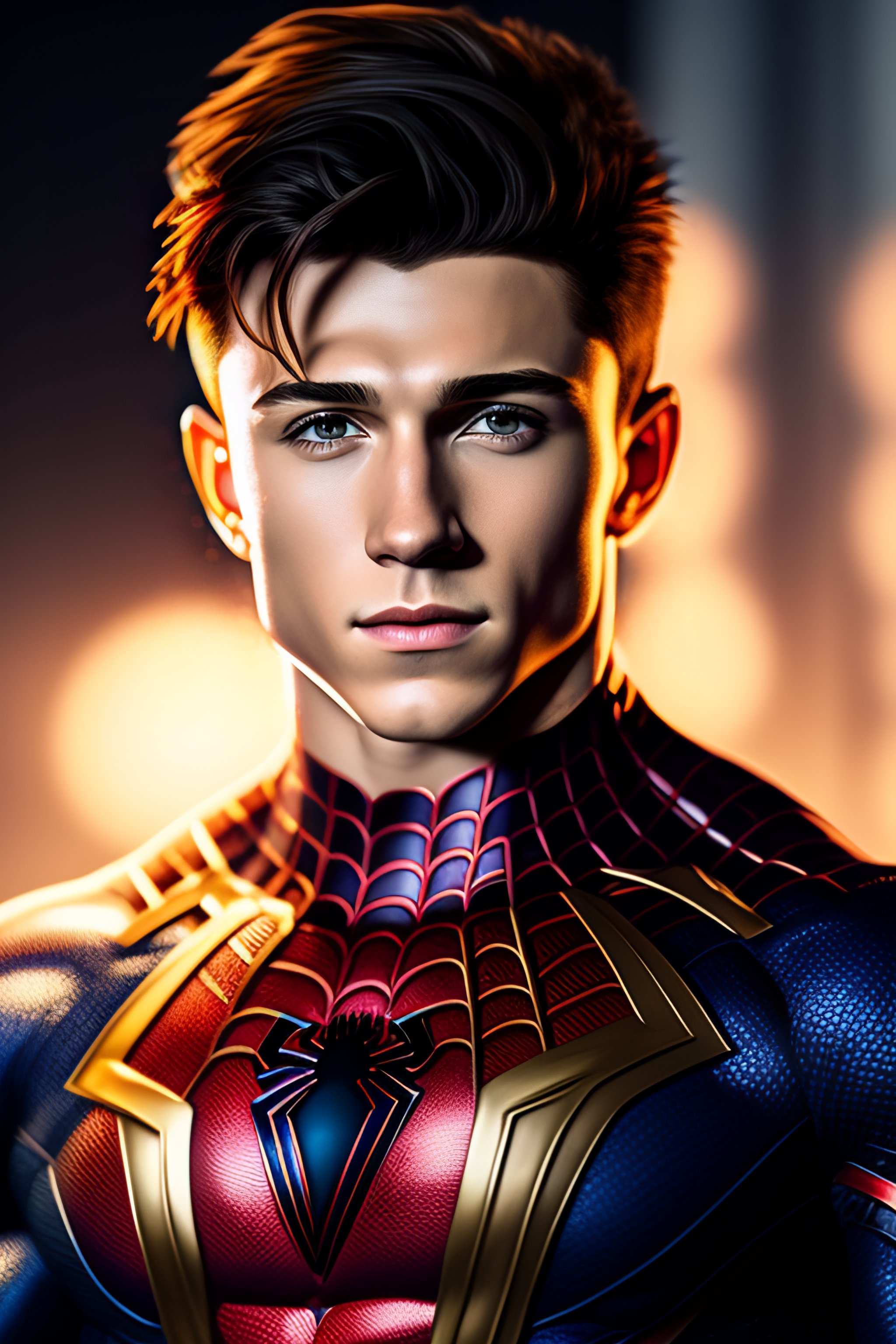 Lexica - Full body potrait muscular tom holland as spiderman anime ...