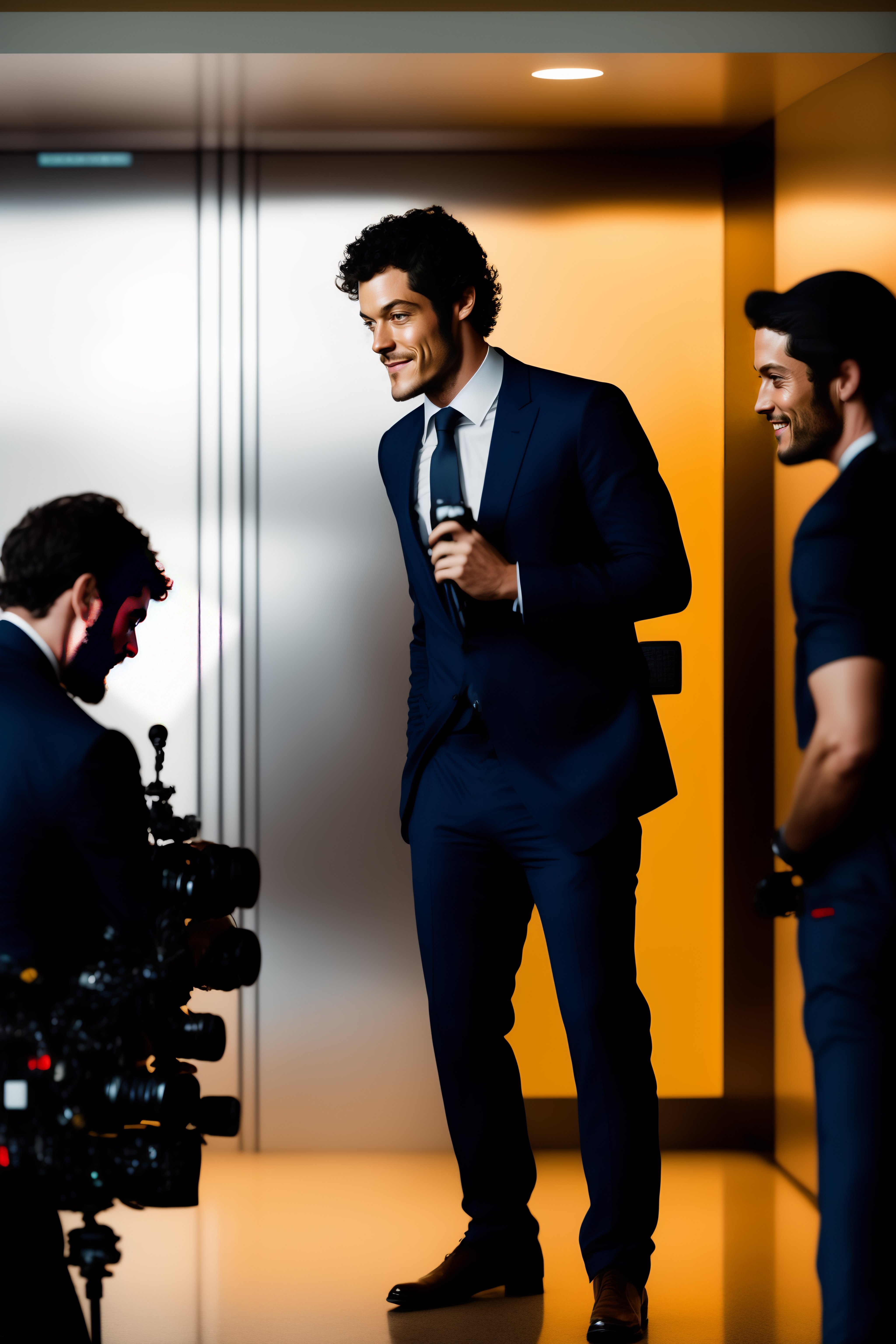 Lexica - Actor Adam Brody and his film crew (including a boom operator ...