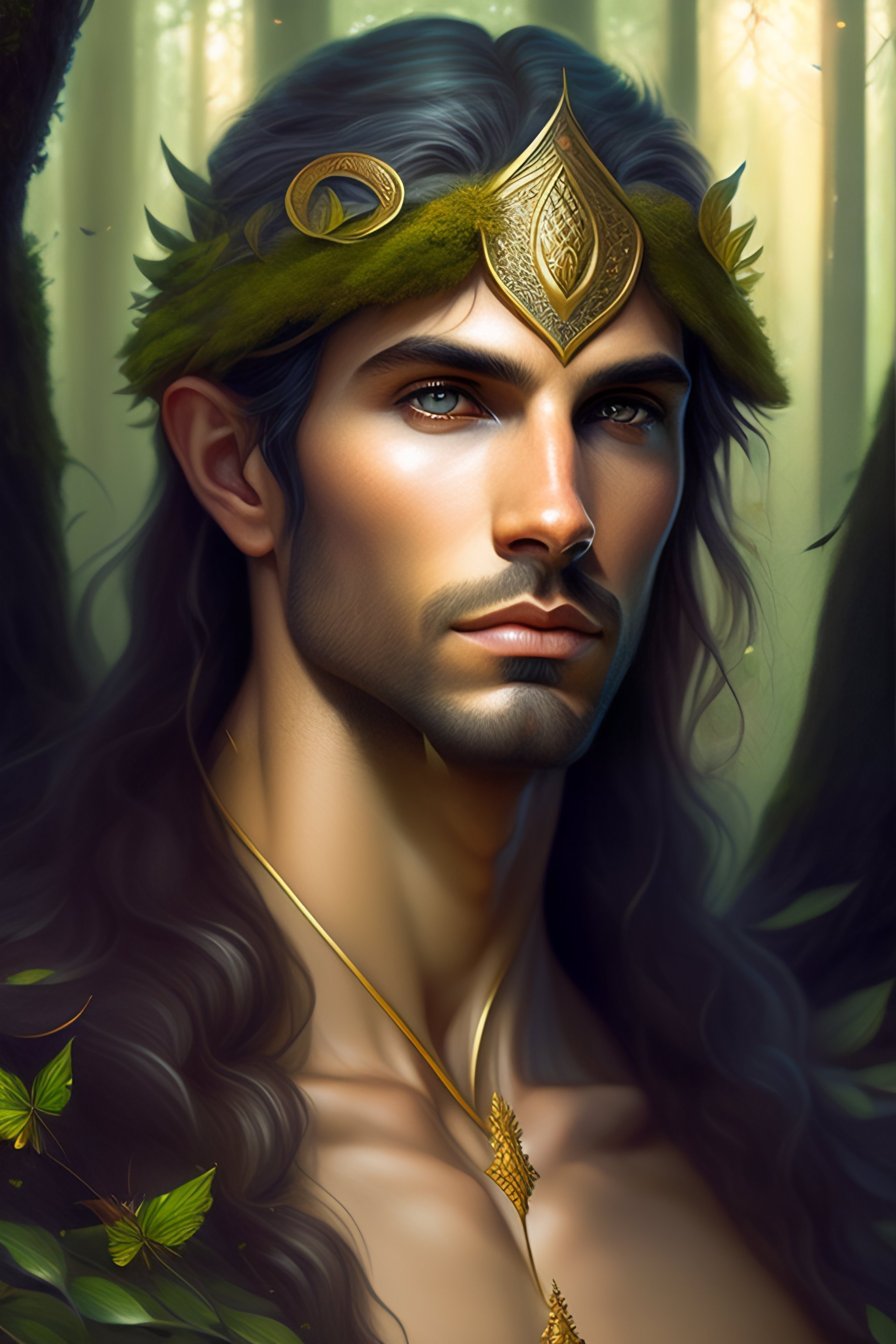 Lexica - Symmetry portrait of moss male king of ent of fangorn forest ...