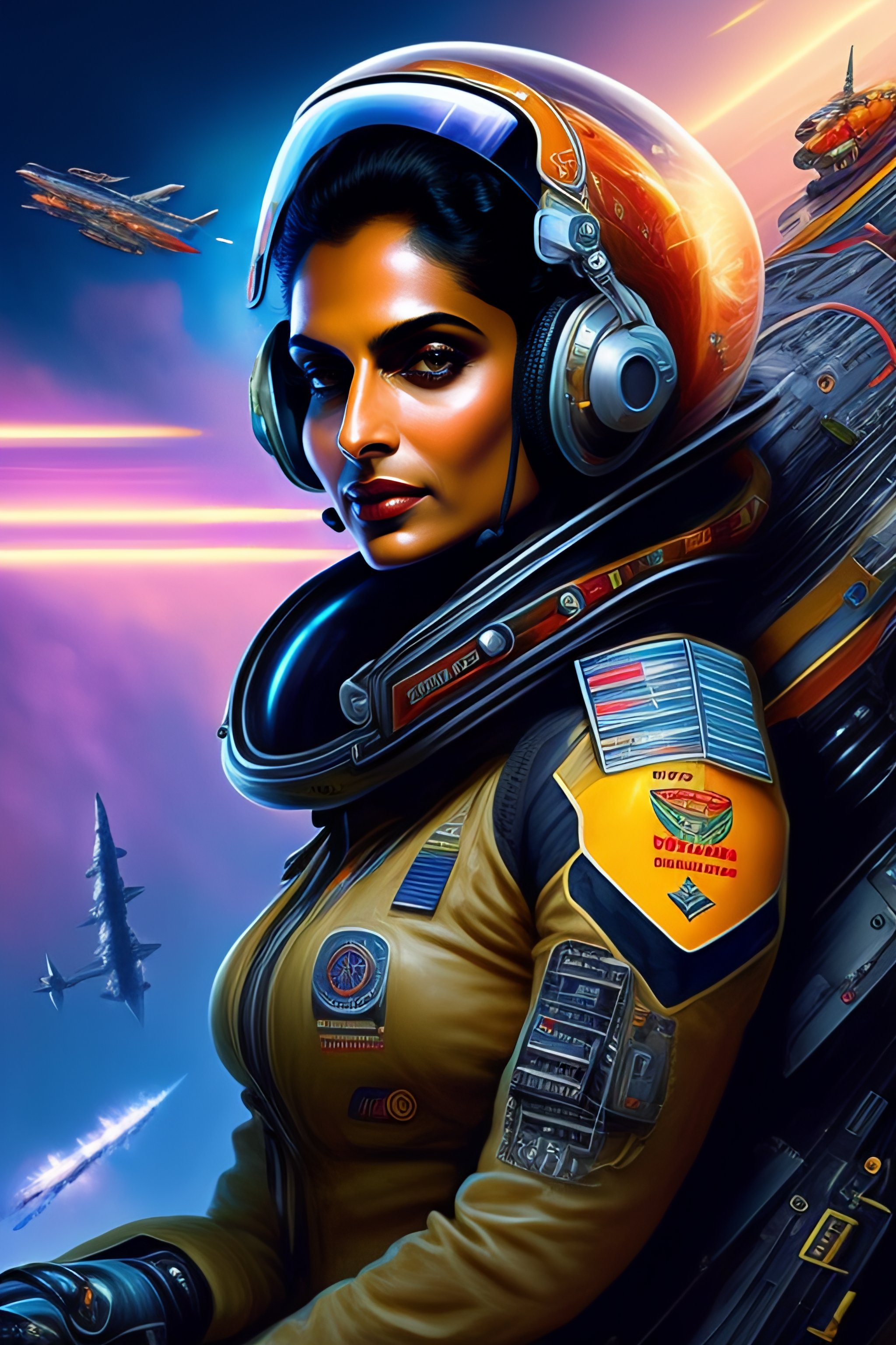 Lexica - Deepuka padukone as cyborg pilot wired to commands, detailed ...