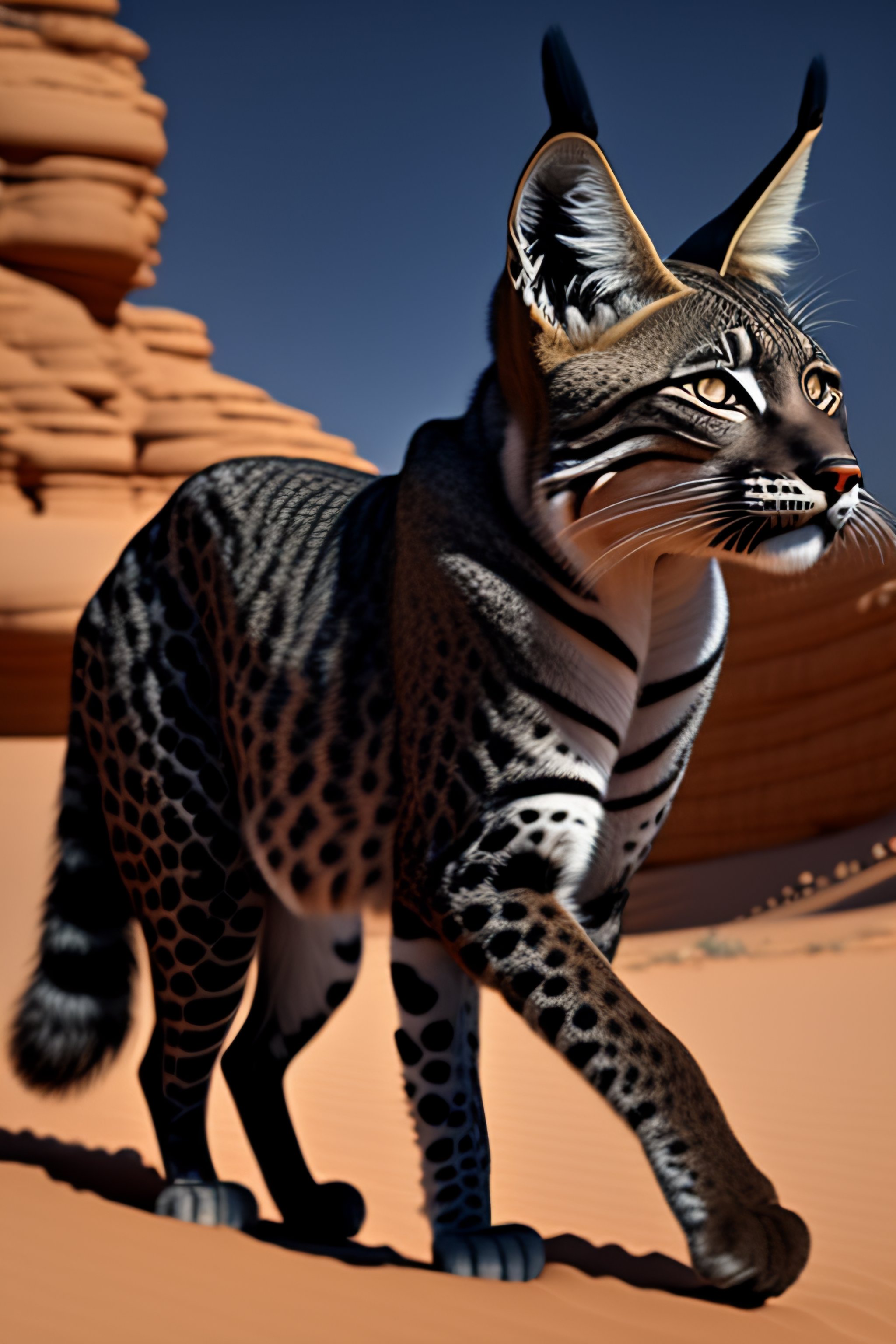 Lexica - Catlike humanoid, antropomorphic black lynx, completely ...