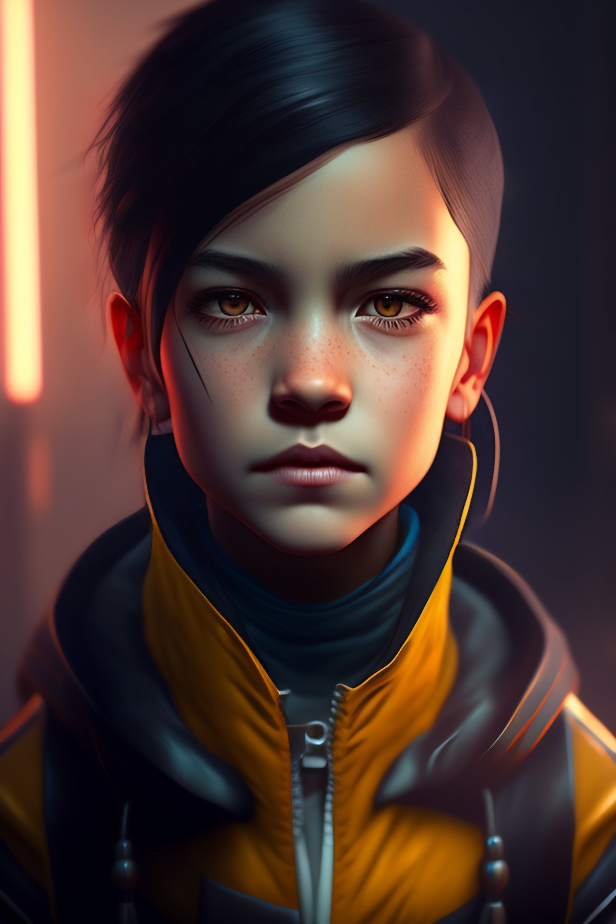 Lexica - A portrait of poor crazy aggressive child, in a style of ...