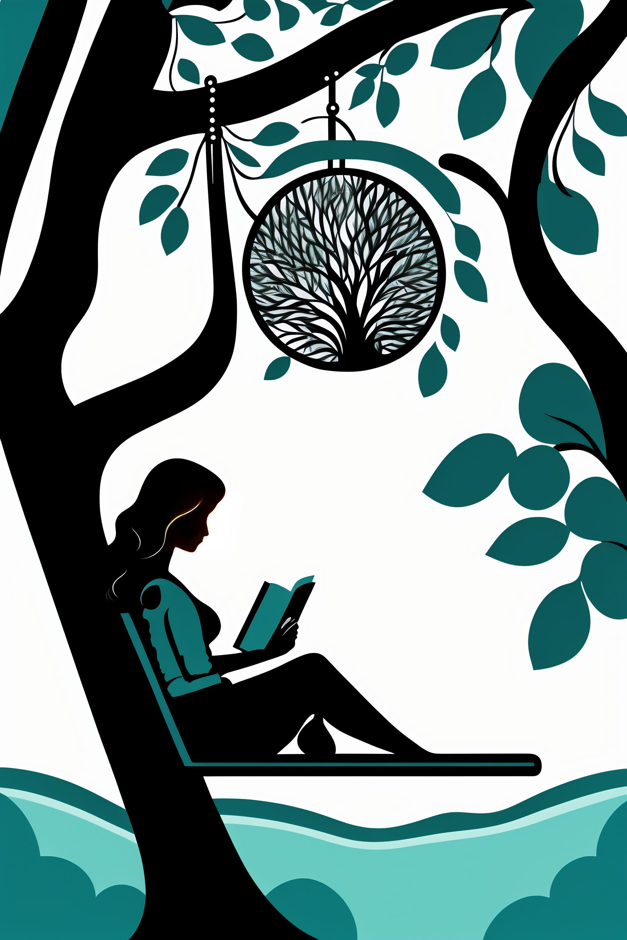 Lexica - Simple vector line drawing, outline of a woman sitting on a ...