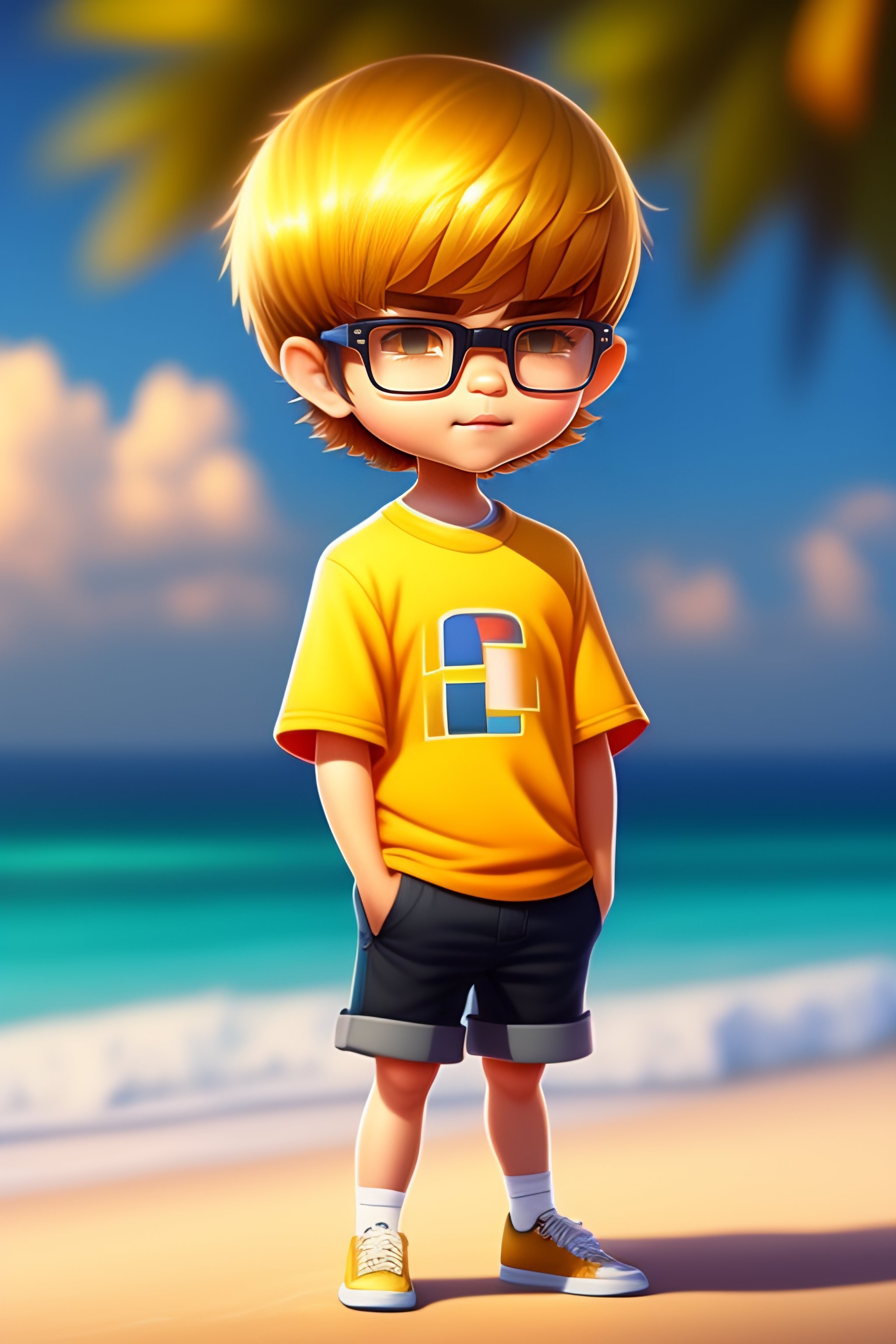 Lexica - Cute and adorable chibi Coconut head boy with glasses, gold ...