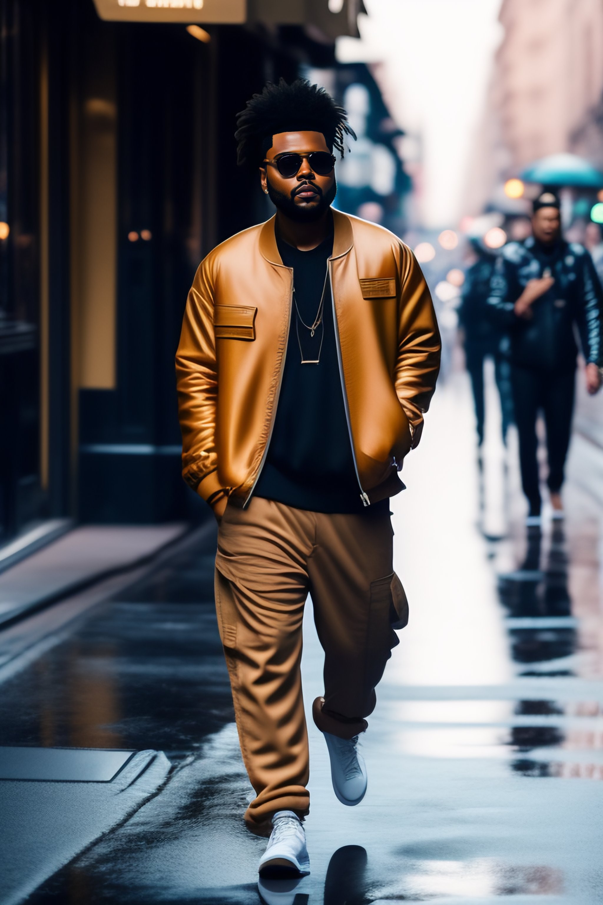 Lexica - The weeknd walking barefoot on street