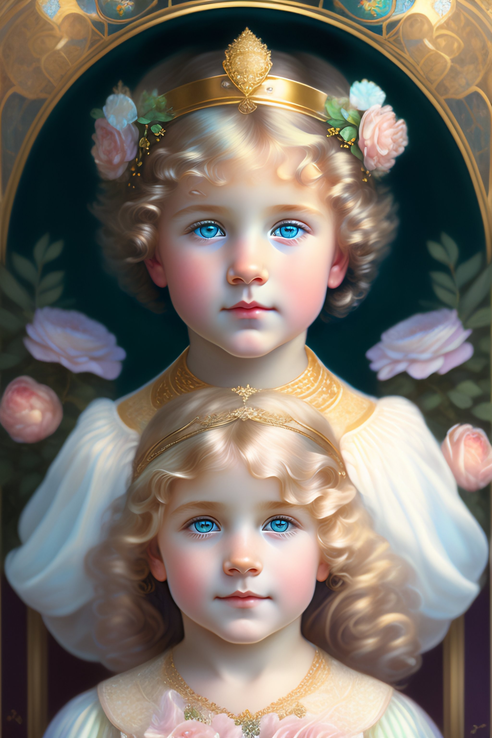 Lexica - Highly detailed full bust portrait, piercing blue eyes, coy ...