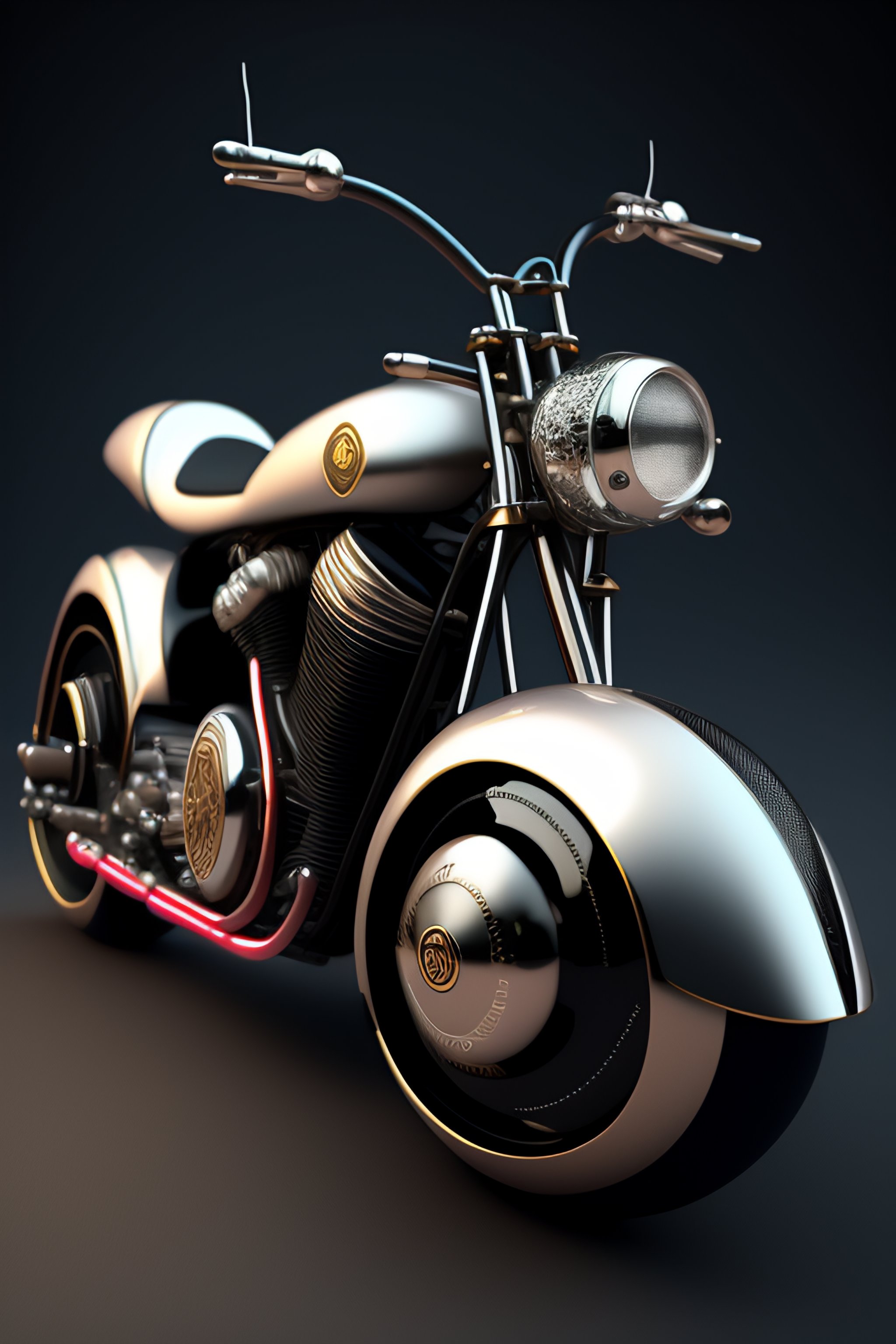 Lexica - Wide shot of a Steampunk carbonfiber white pearl and black ...