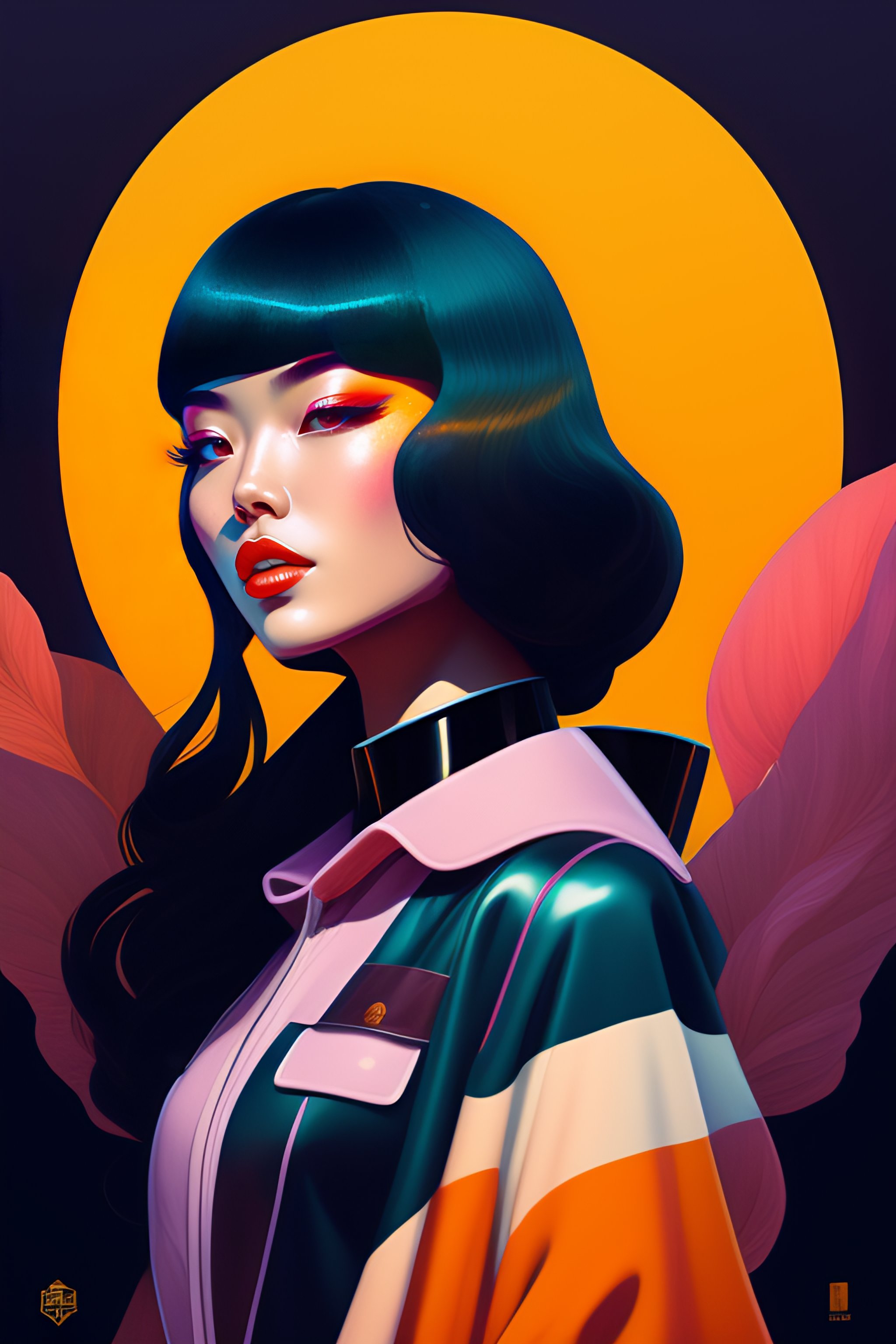 Lexica - A colorful comic noir illustration painting of a high fashion ...