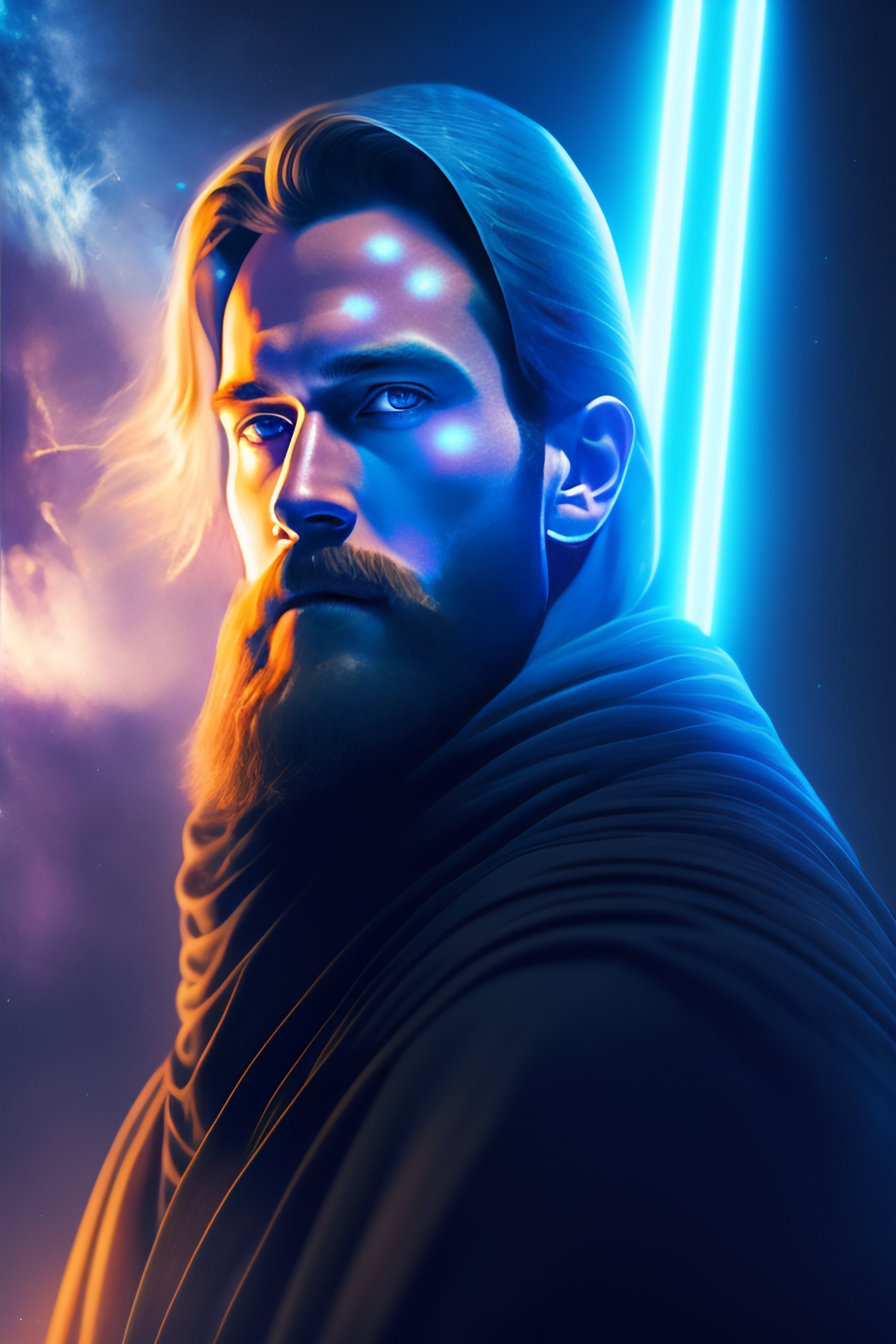 Lexica - A portrait of the ghost of obi - wan, as a digital photograph ...