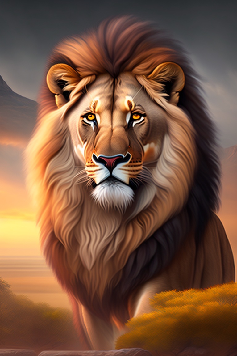 Lexica - Creates an avatar of a lion that will serve my customers,