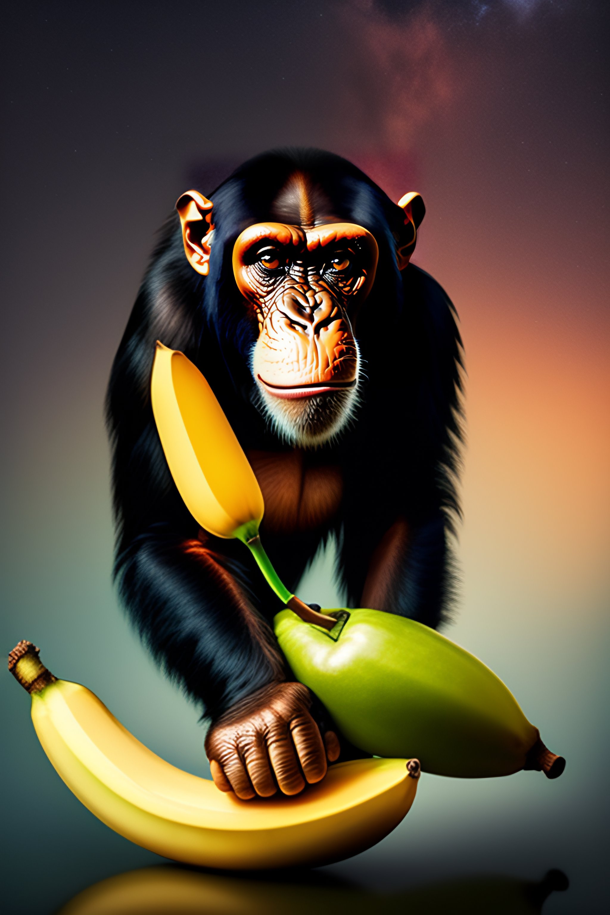 Lexica - Chimpanse con una banana en el espacio