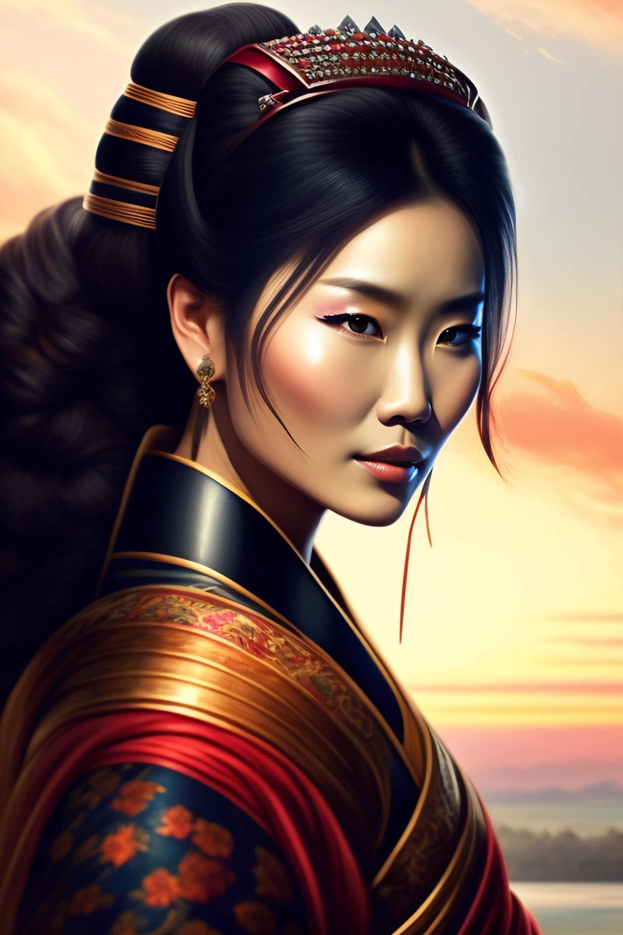 Lexica - A beautiful lady samurai