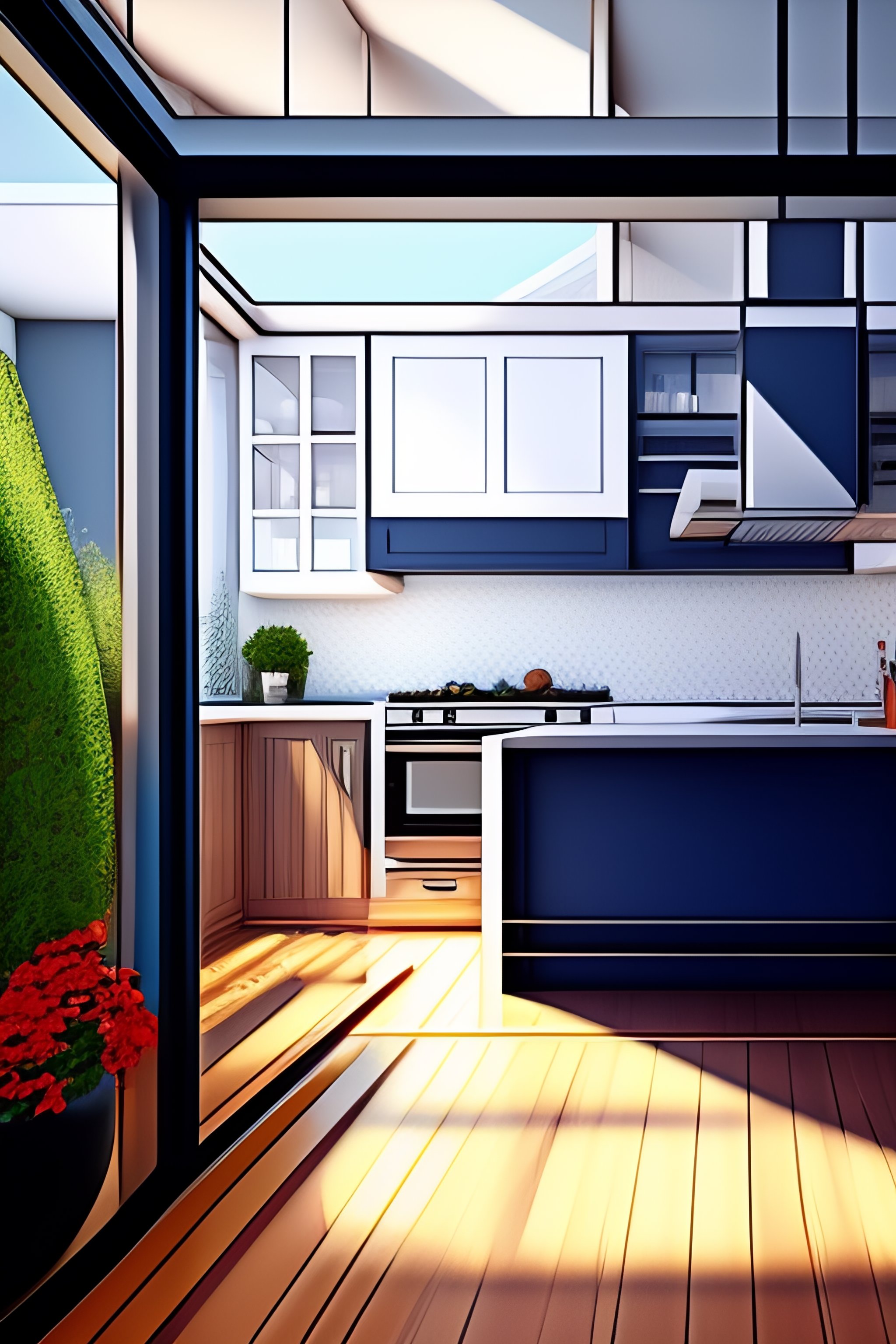 Lexica - Interior of a house, cartoon style,
