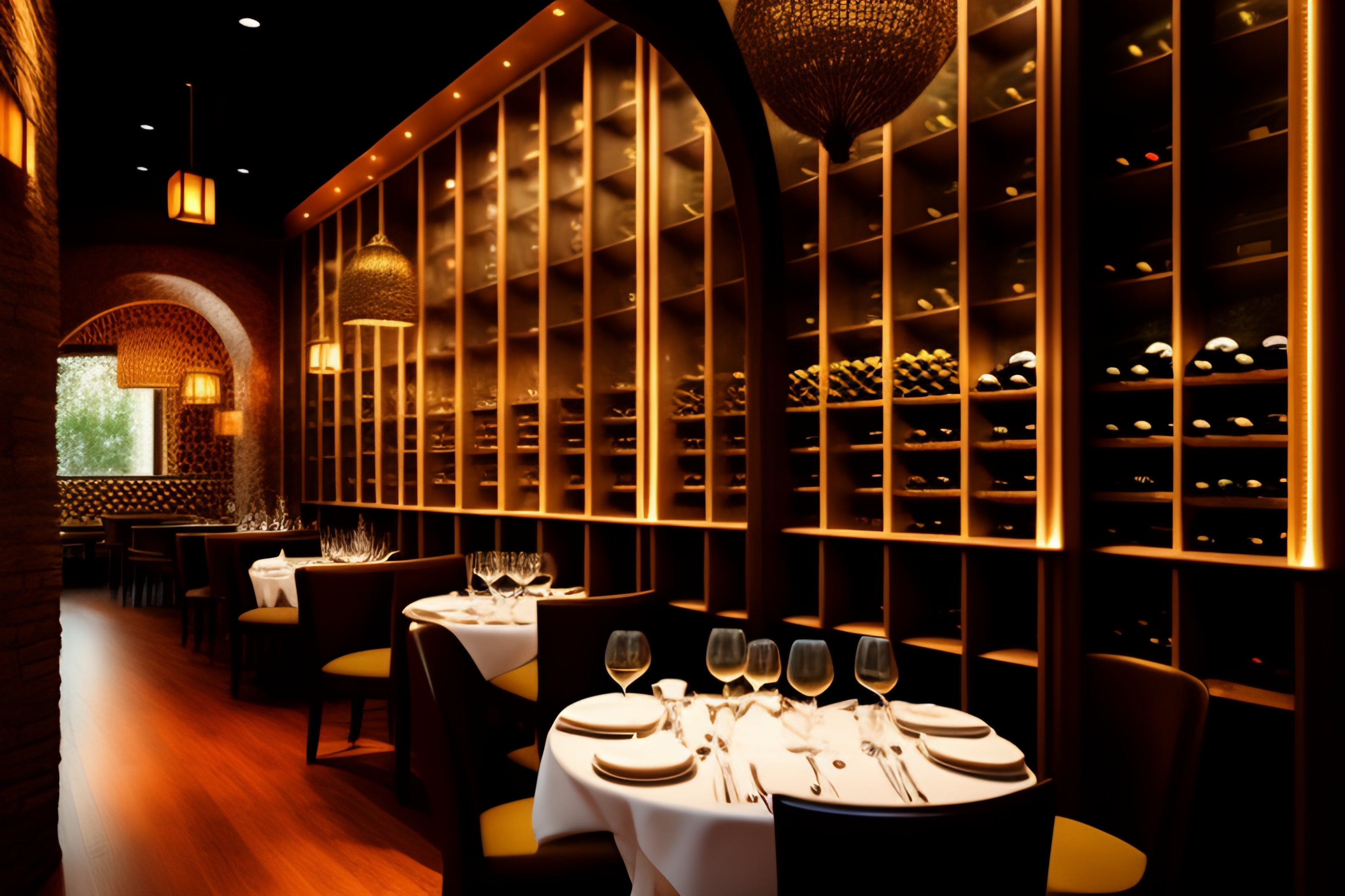 Lexica - Restaurant design::5, wine room, grape wine wall plants::4 ...