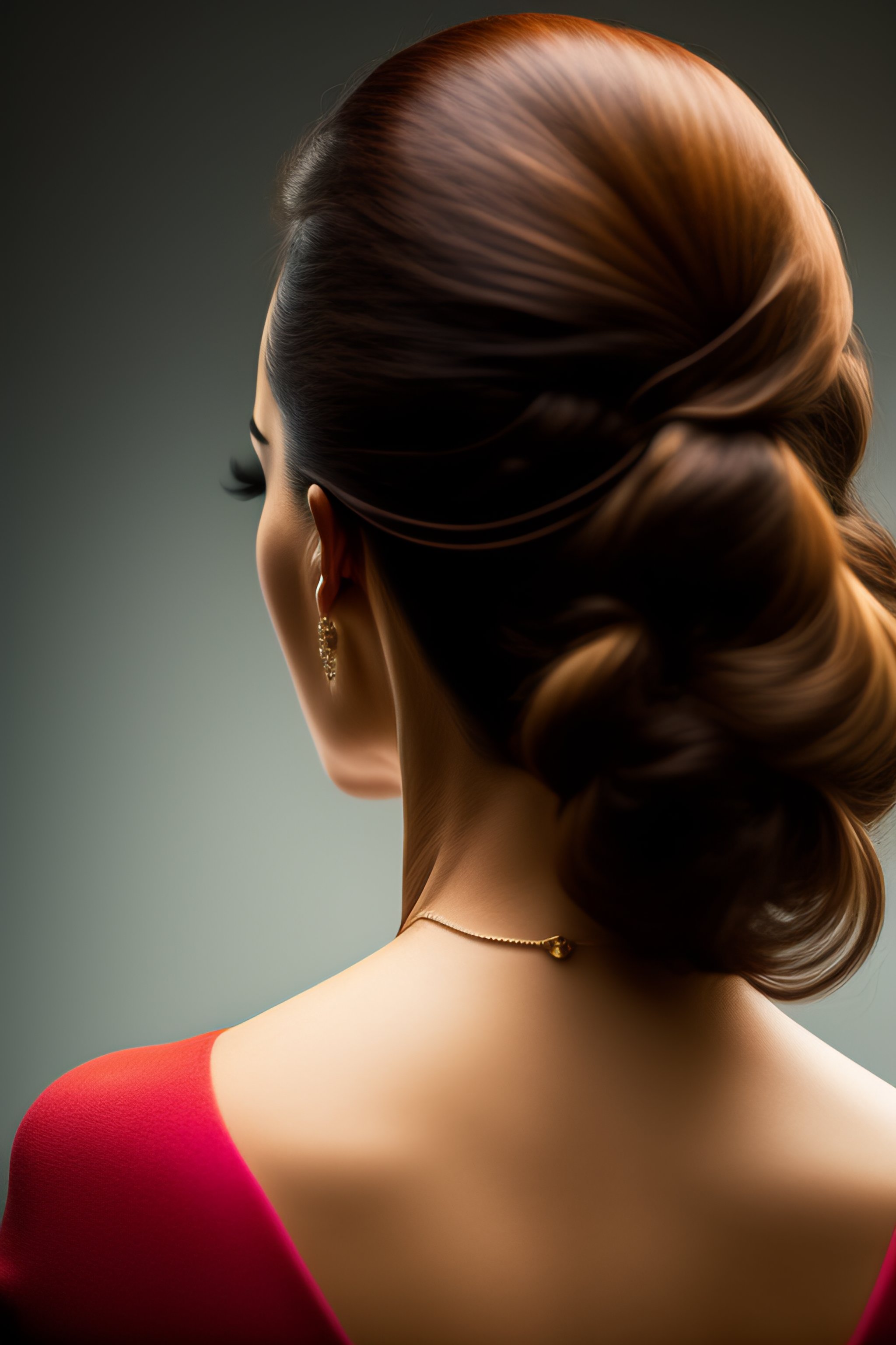 Lexica - Photo of rear back view profile portrait of a beautiful woman ...