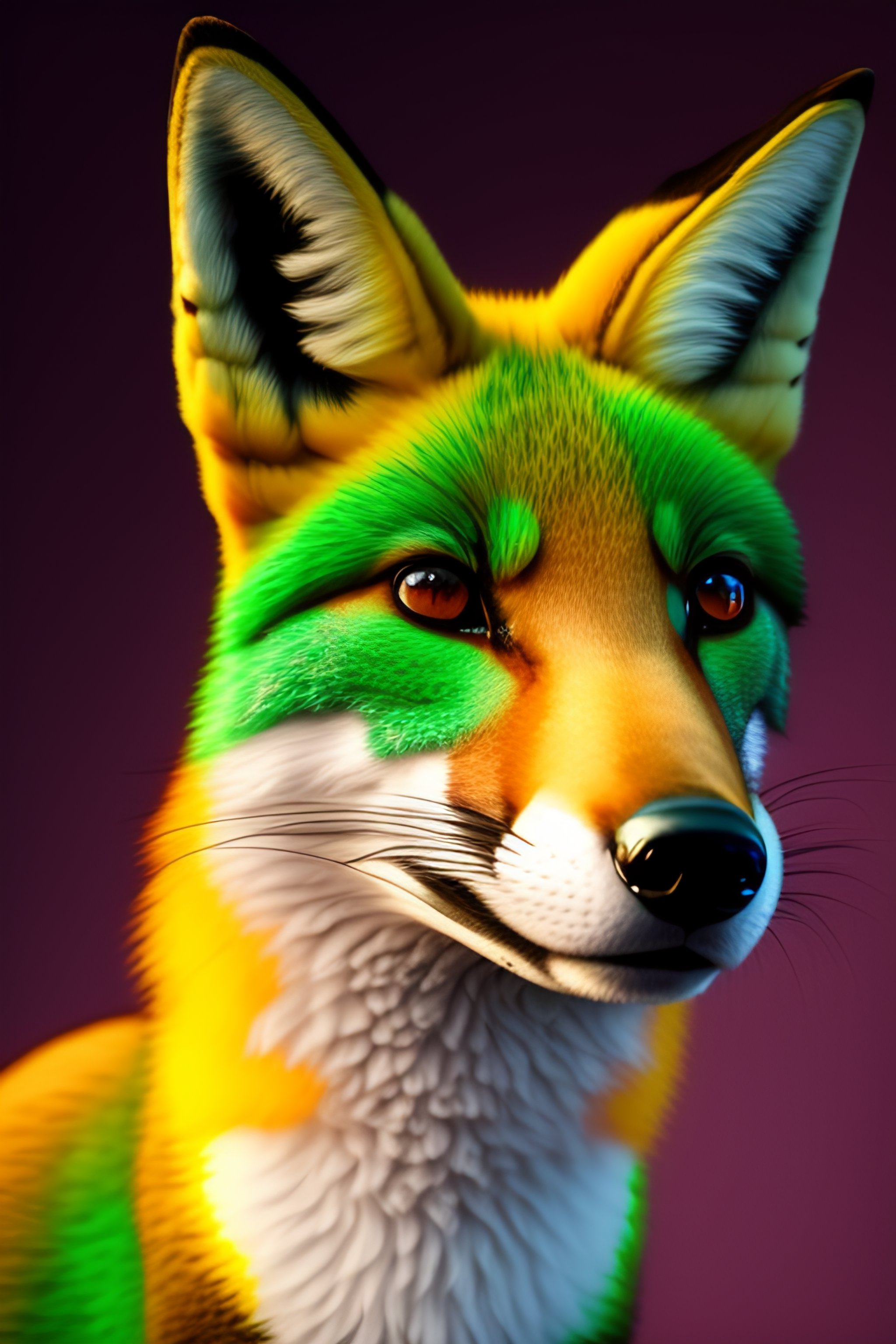 Lexica - Fursona fox,its tongue is bright green,furry style