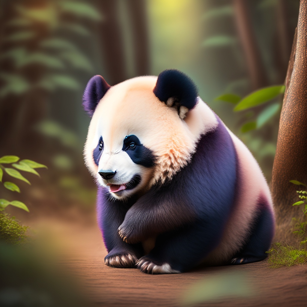 Lexica - Panda baby in beautiful color, full frame at the center very ...