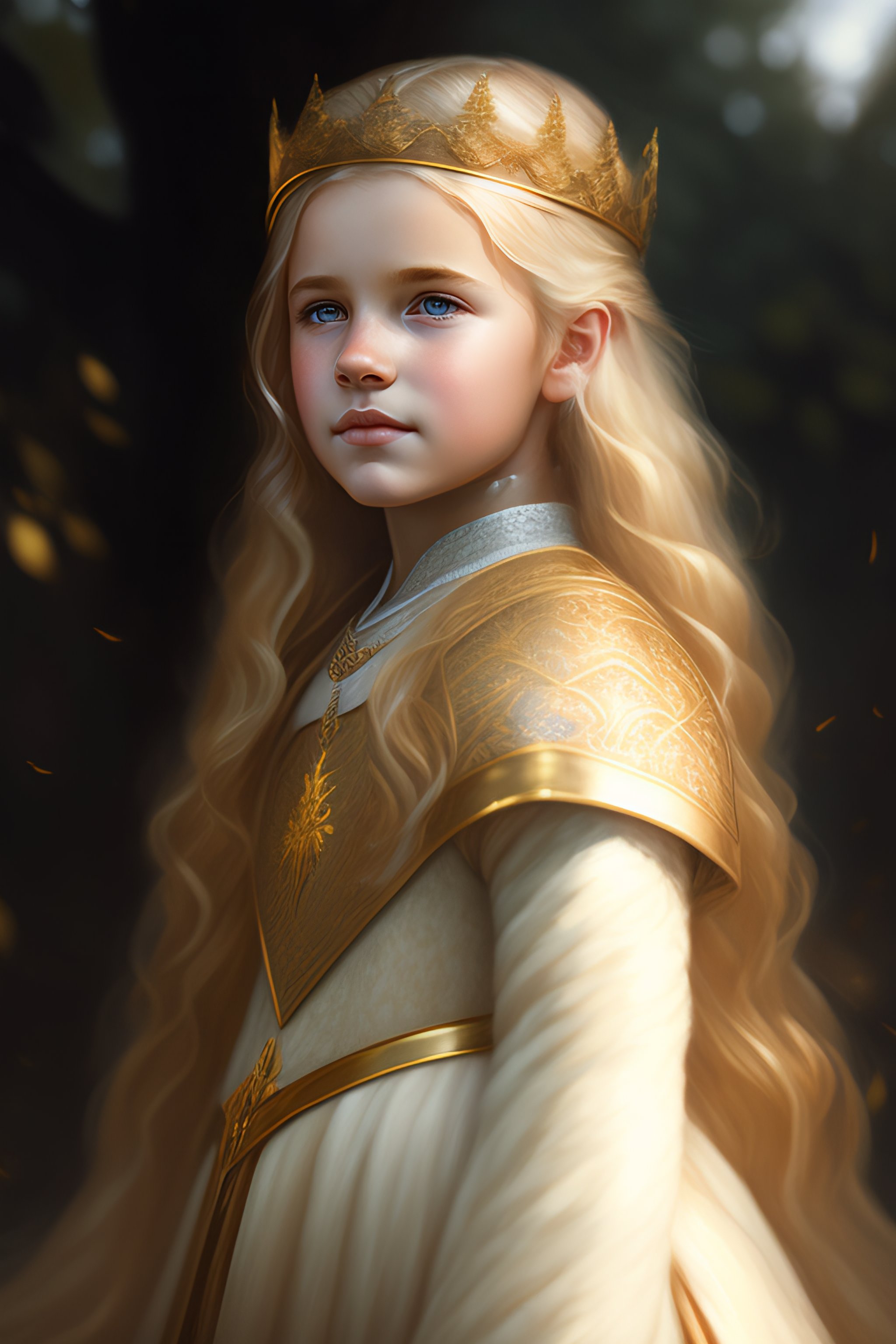 Lexica - Portrait of medieval english young queen child blond hair ...