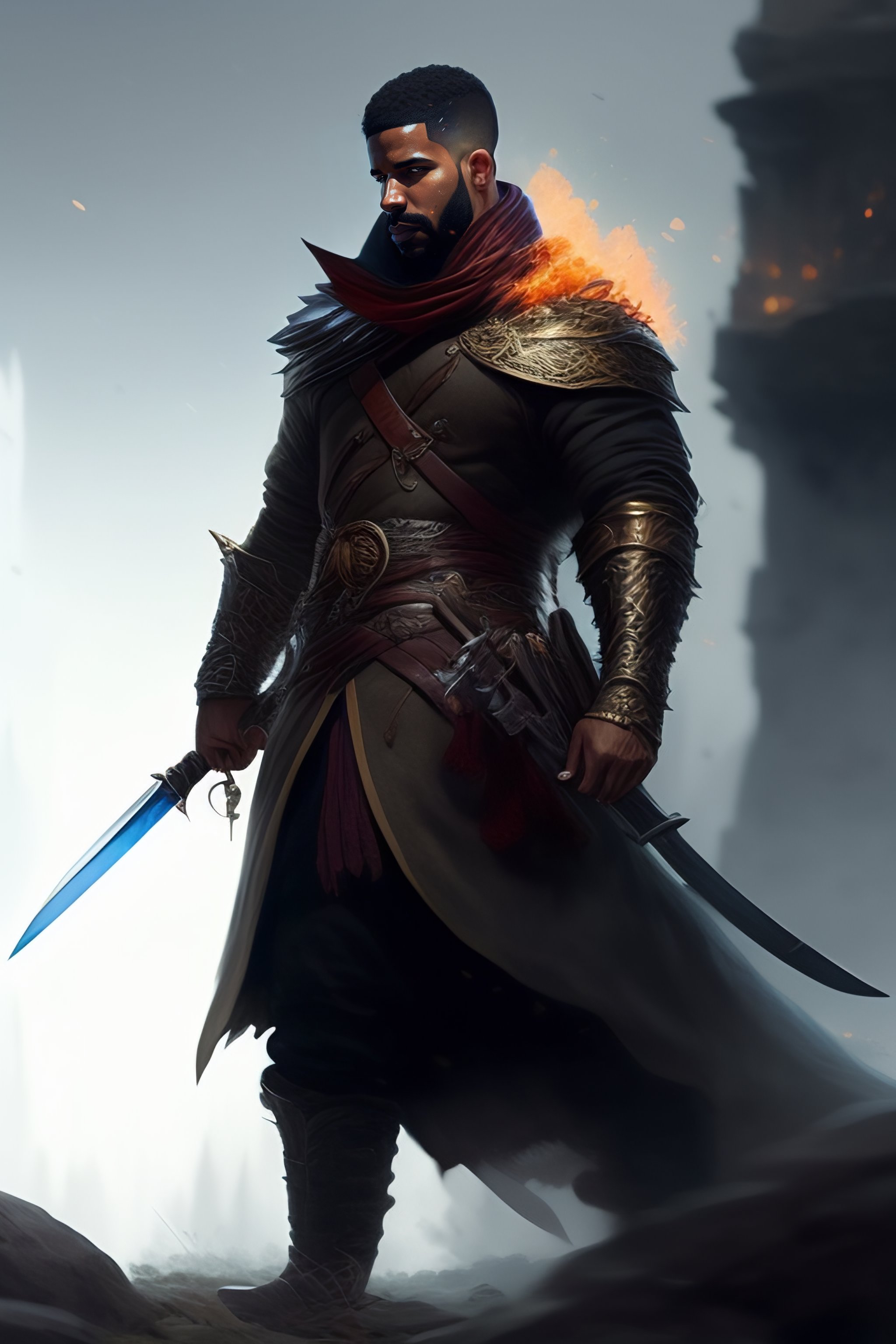 Lexica - “ drake having a swordfight, very epic, digital art, greg ...