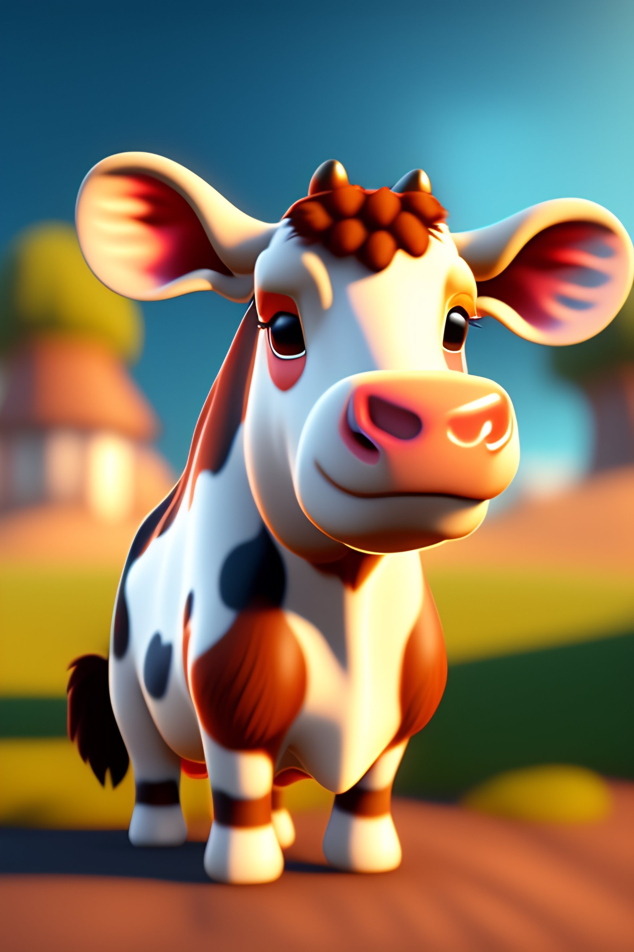 Lexica - Happy cute cow cartoon character in old Disney style in 2d ...