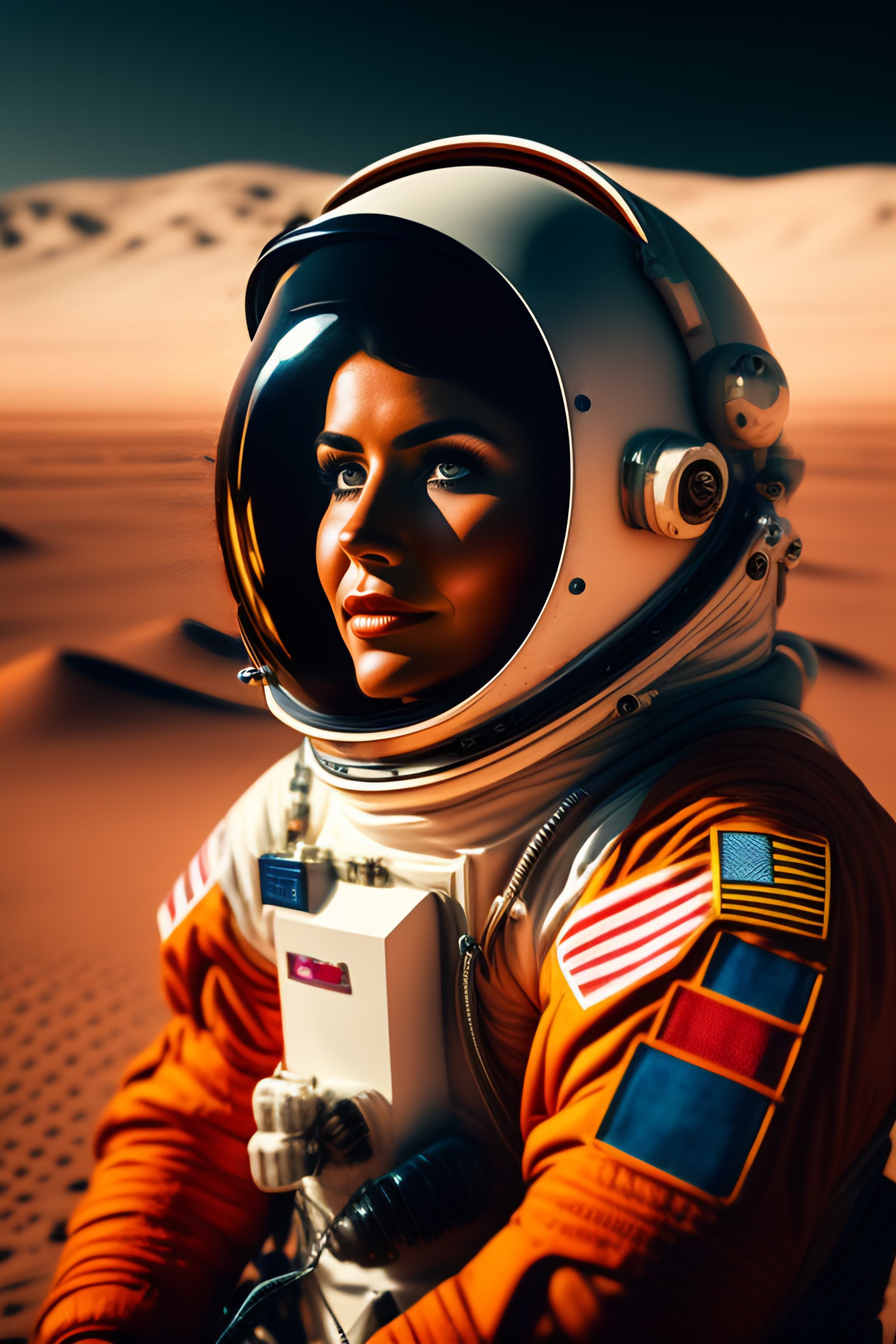 Lexica - Portrait of cosmonaut on Mars