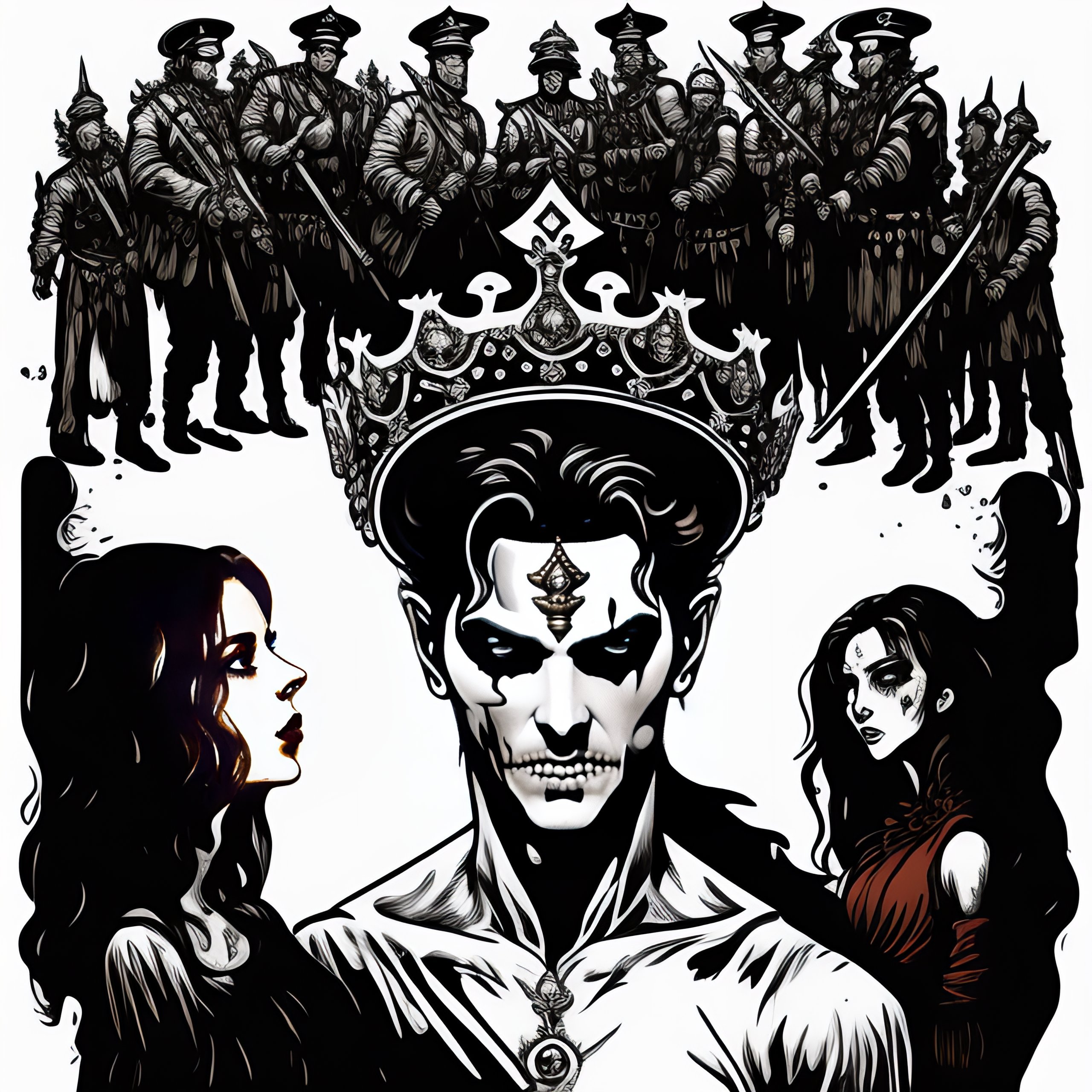 Lexica - A crowned zombie in the middle of many corpses