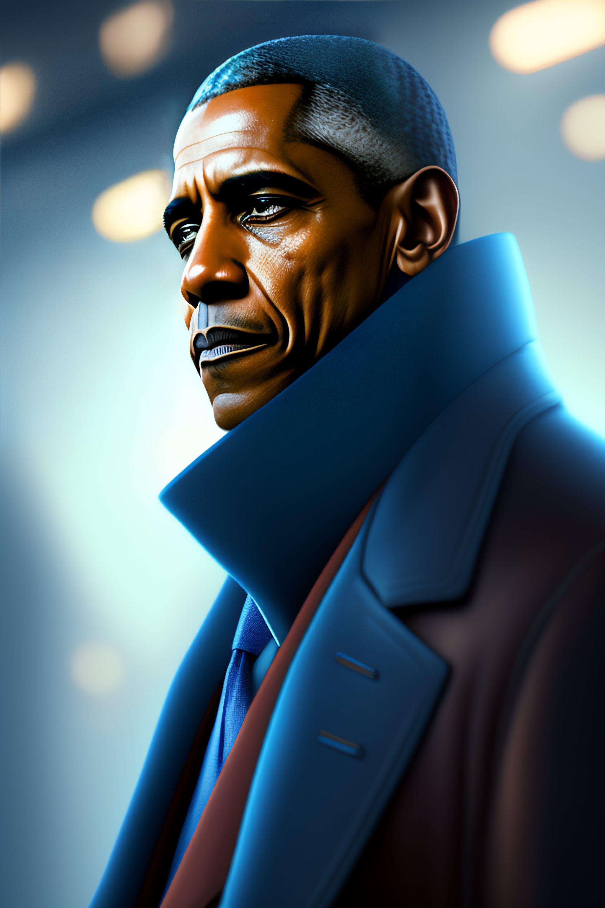 Lexica - An exhausted industrialist coat wearing barrack obama as Gendo ...