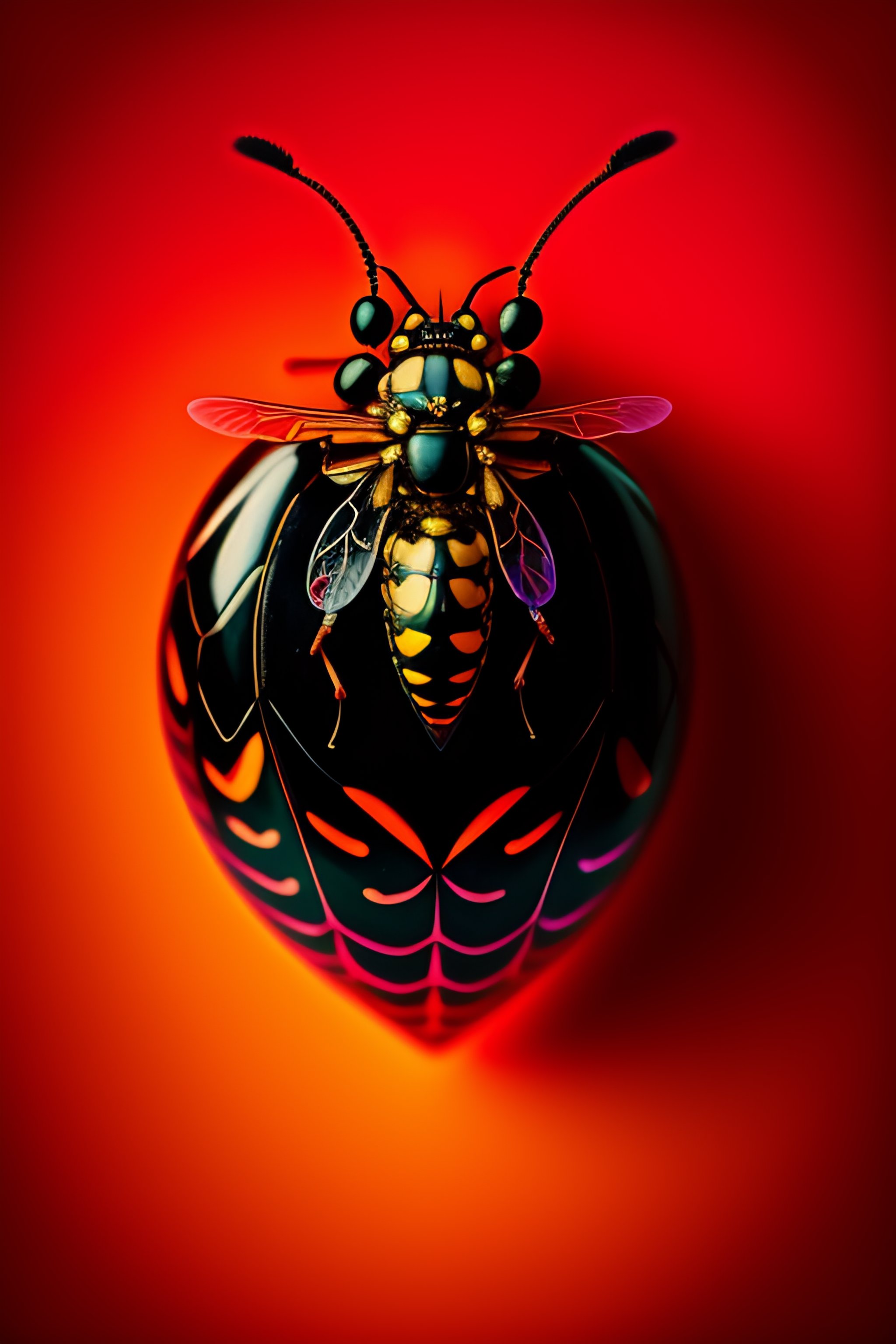 Lexica - Wasp, belly in the form of a red heart, purposeful, collected ...