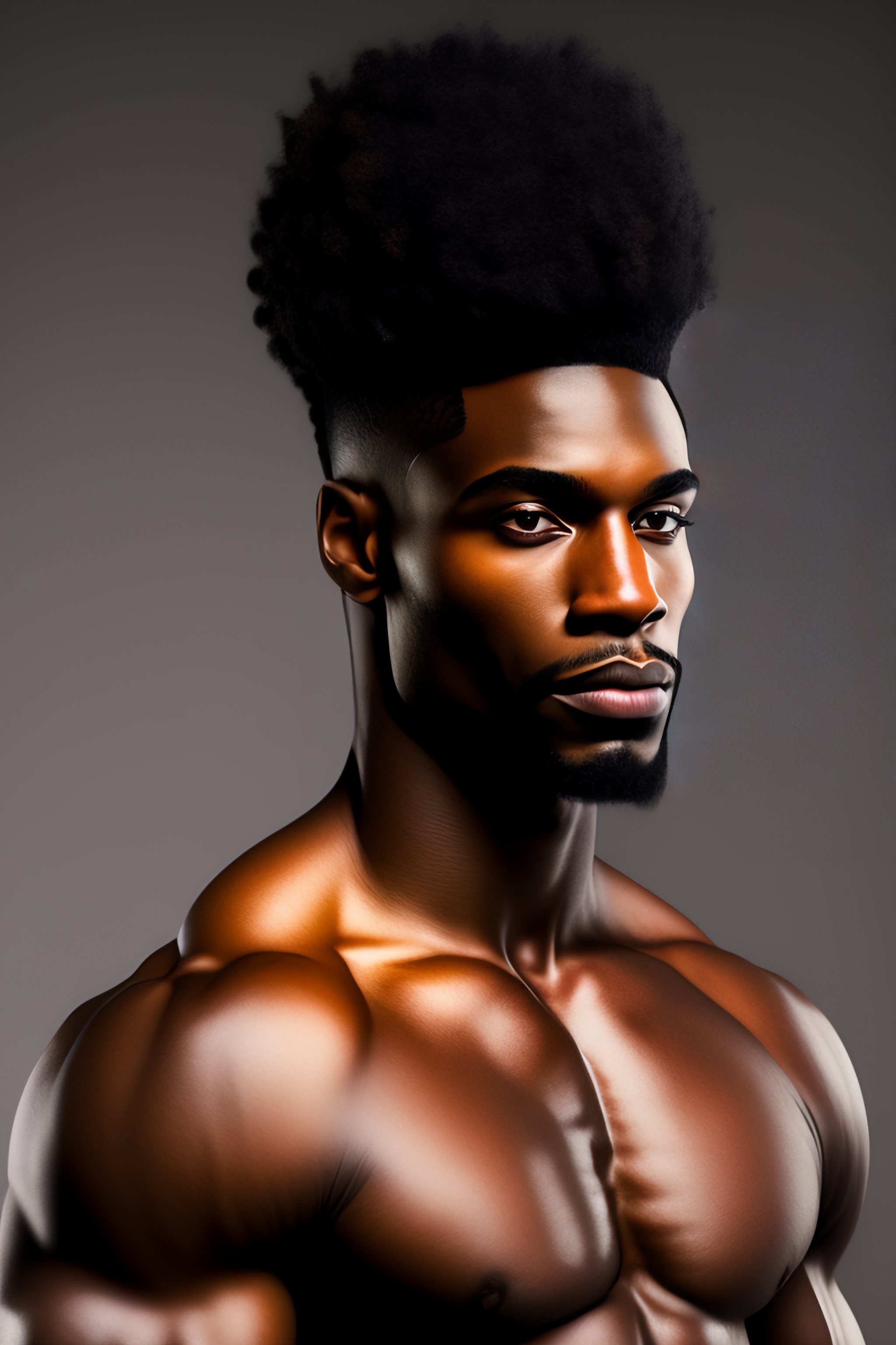 Lexica - Digital image of a realistic and strong black man with red ...