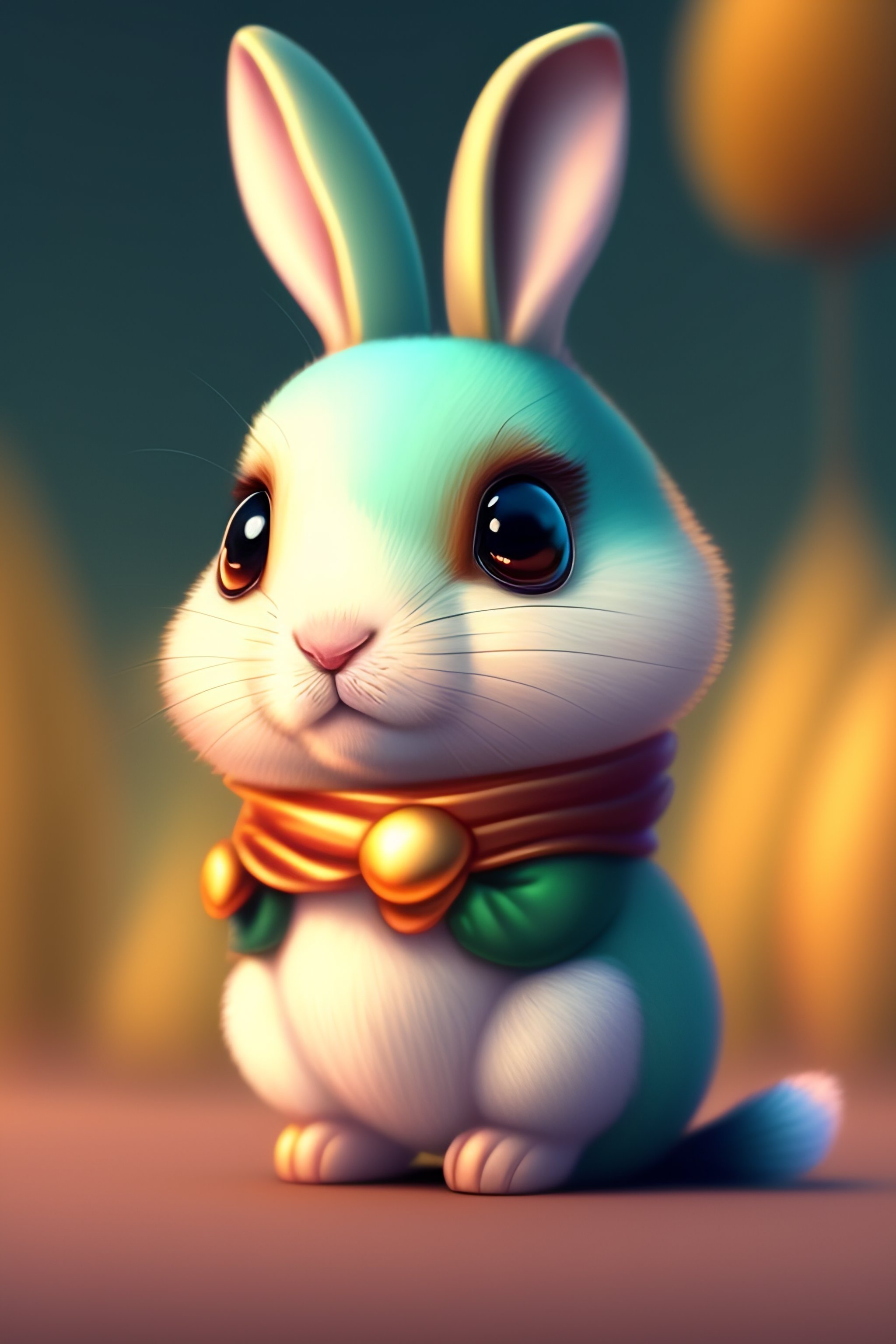 Lexica - Cute and adorable cartoon rabbit rhea facing the camera ...
