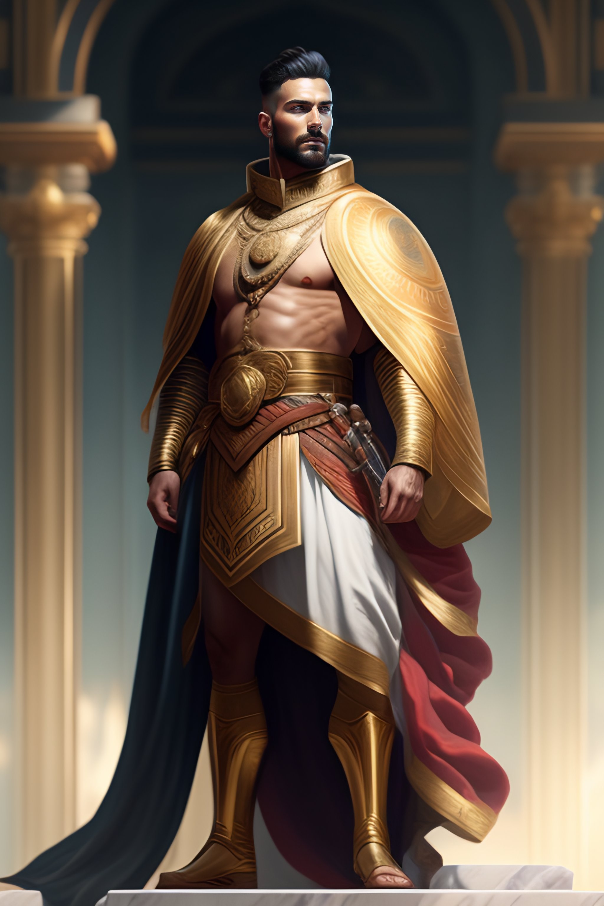 Lexica - Full body highly detailed portrait of a roman marble male ...